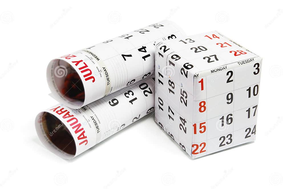 Calendar in Rolls and Box stock photo. Image of months - 13711766
