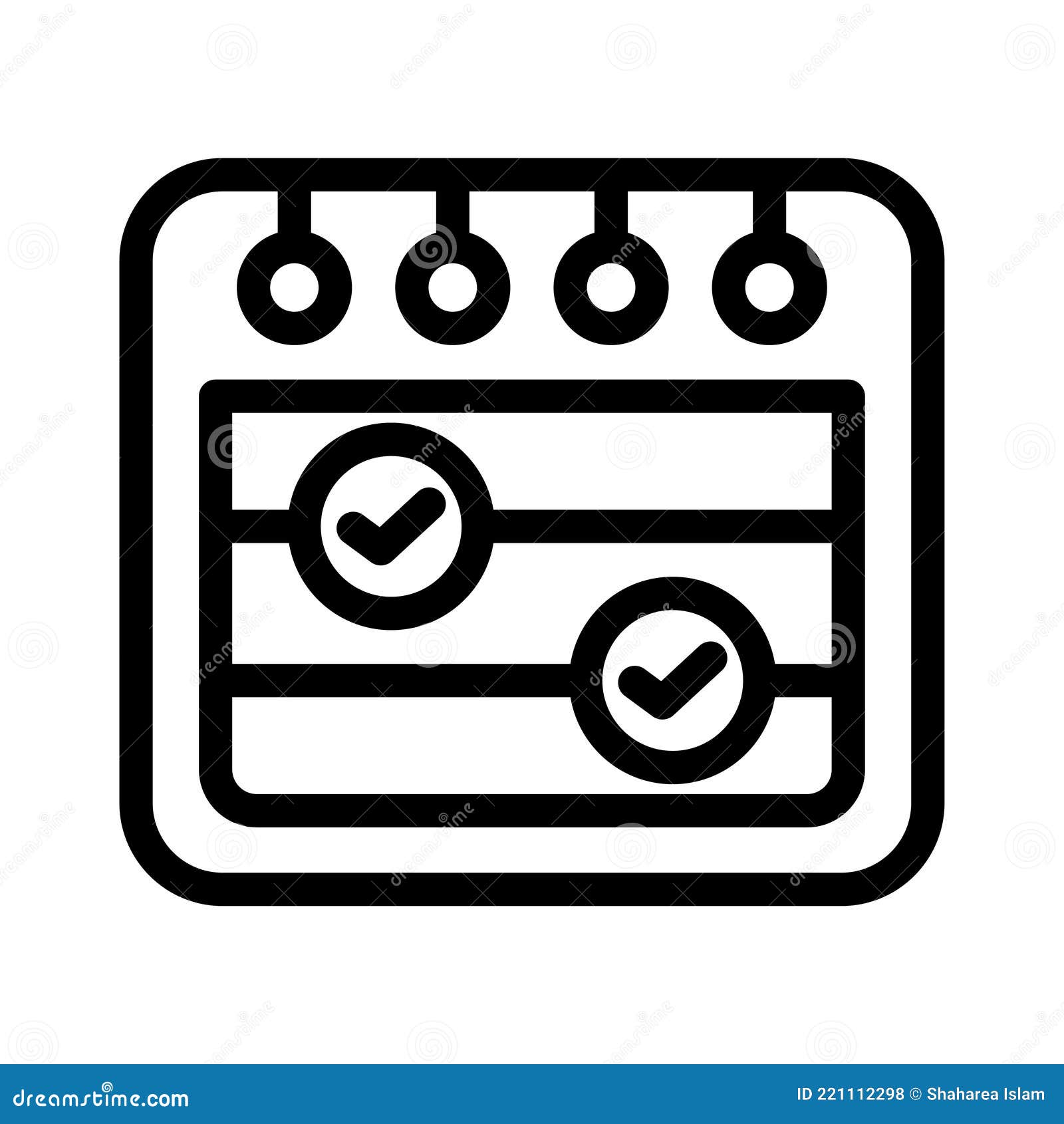 Calendar, Schedule icon stock vector. Illustration of icon - 221112298