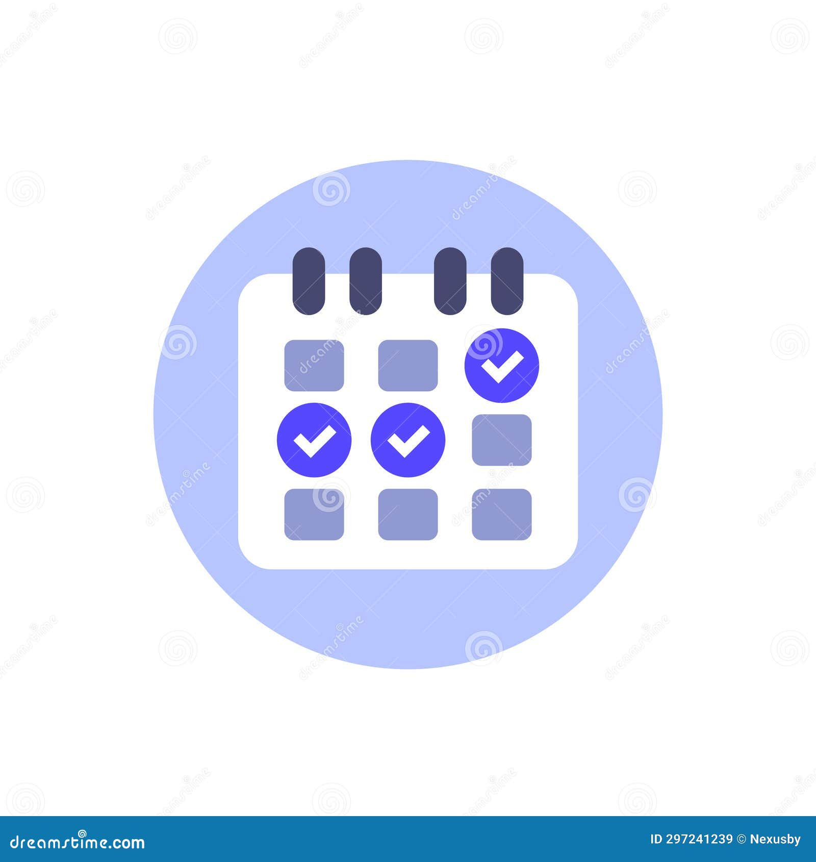 Calendar, Schedule Icon with Check Marks Stock Illustration ...