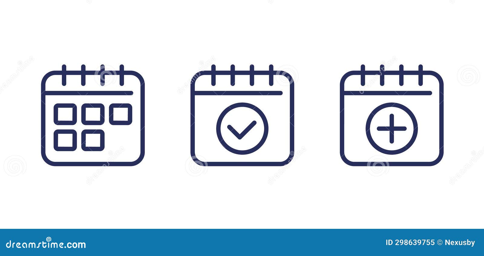 Calendar and Schedule Icons, Line Vector Stock Illustration ...