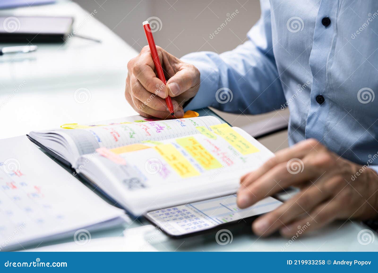 Calendar Schedule Plan in Paper and Stock Photo - Image of note, office ...