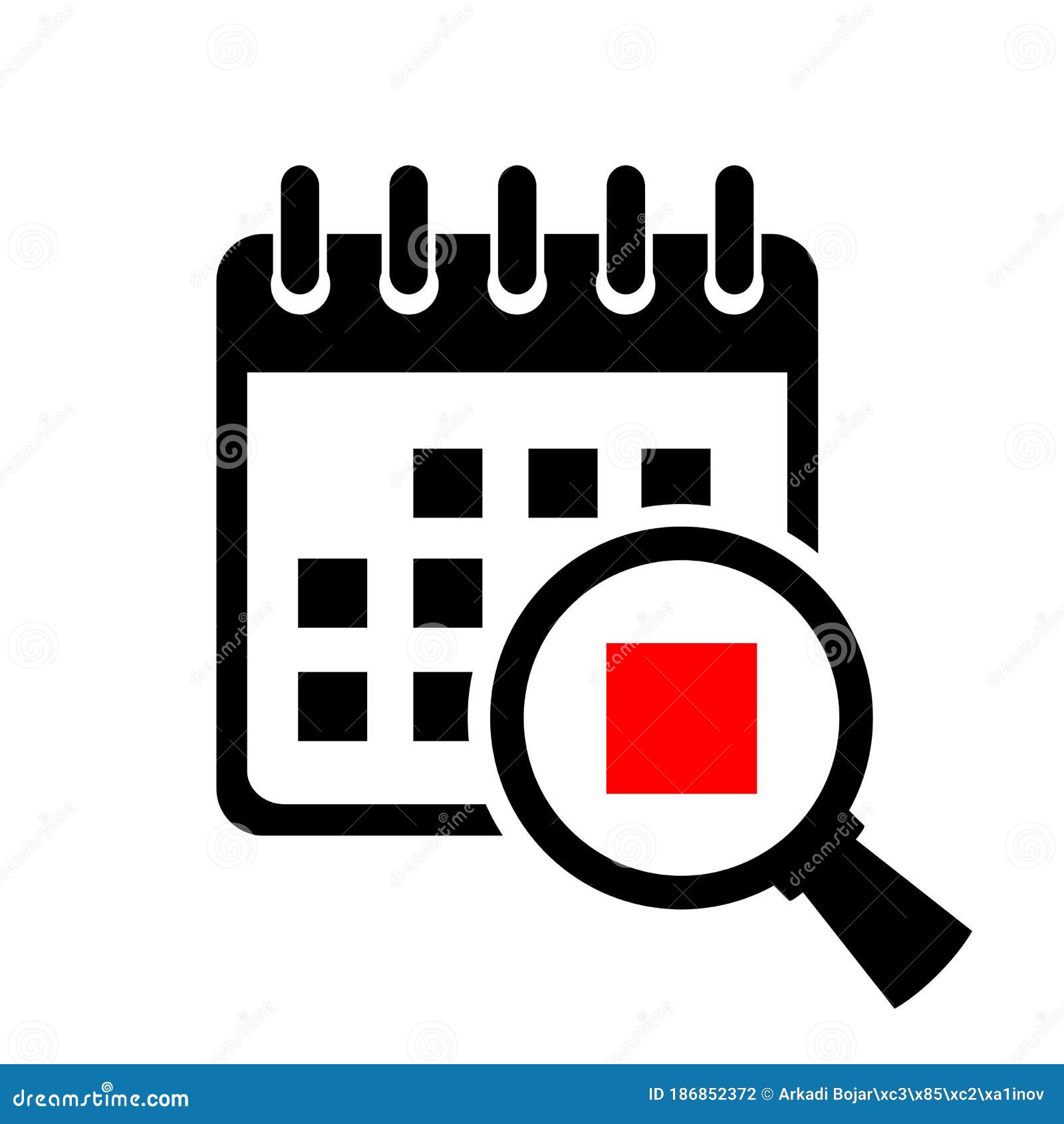 Calendar Search Vector Icon Stock Vector - Illustration of background ...