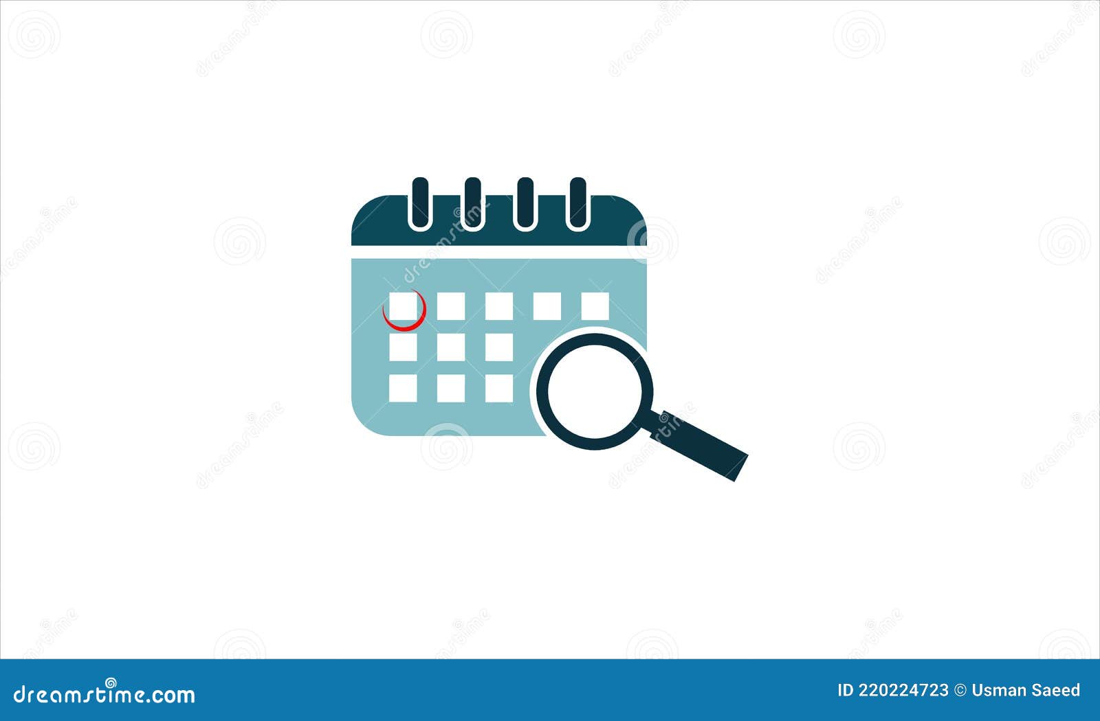 Calendar Search Vector Icon Isolated on White Background Design ...