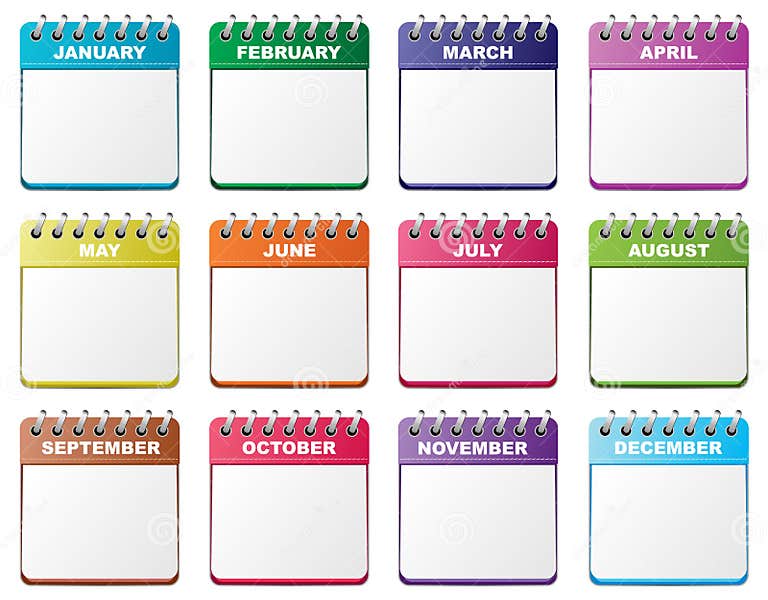 Calendar set stock vector. Illustration of dating, colored - 27065015