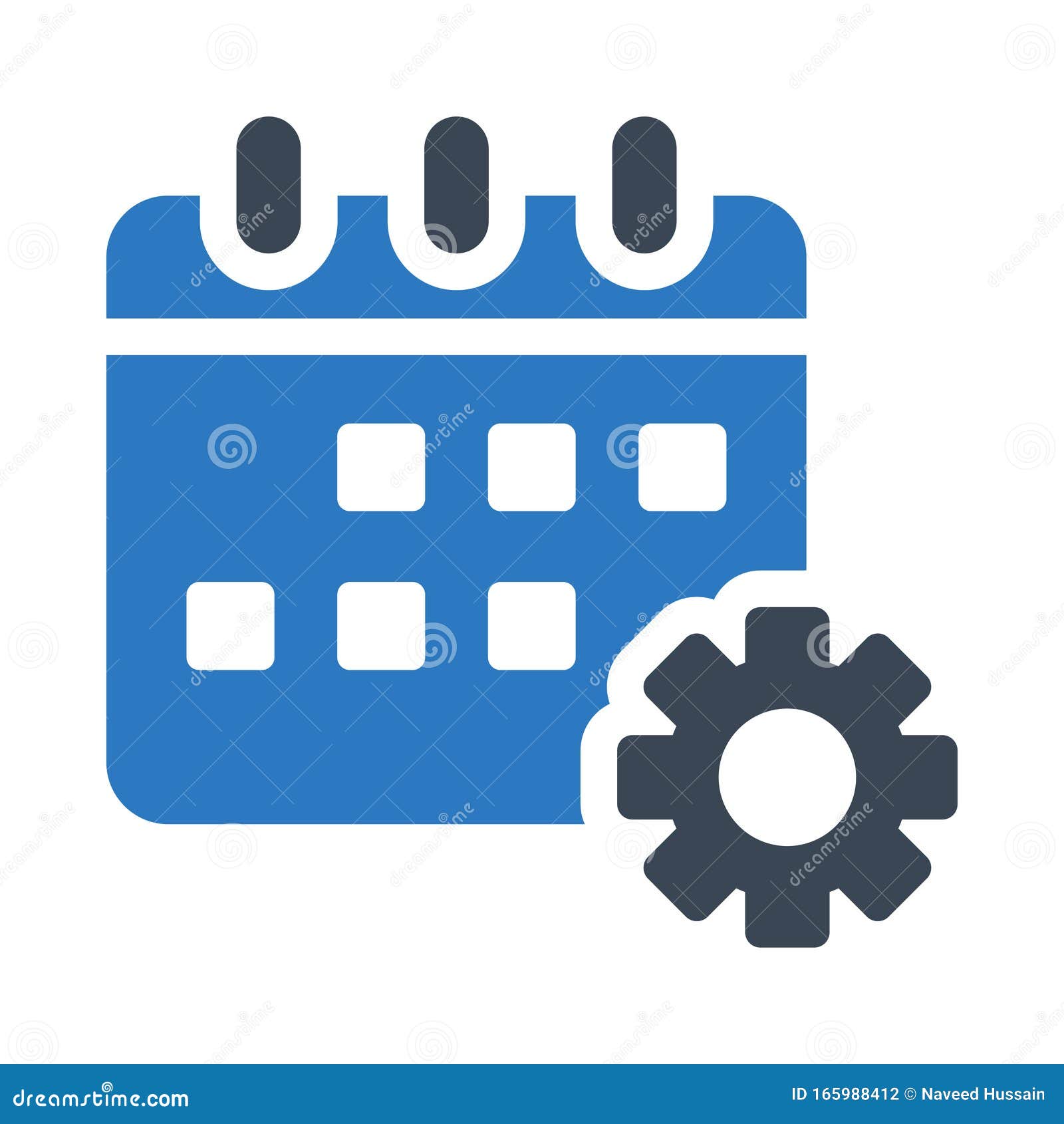 Calendar Setting Vector Glyph Color Icon Stock Illustration ...