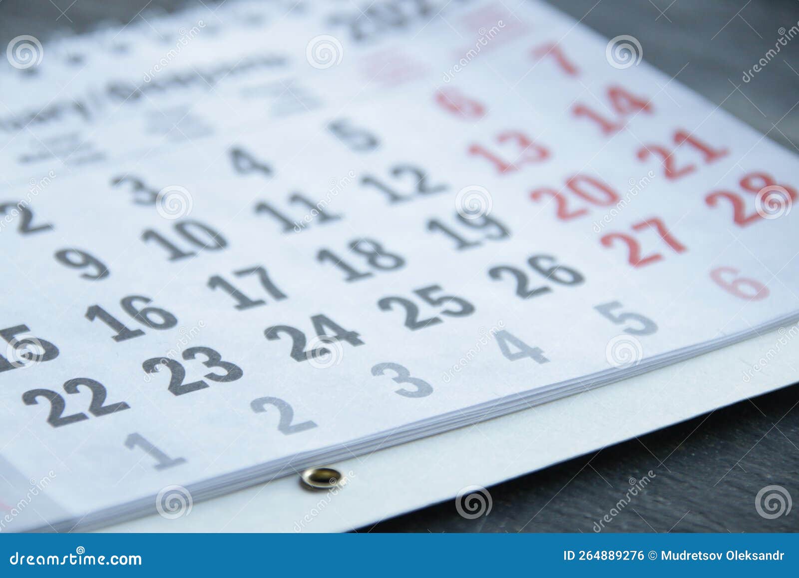 Calendar Sheet. Calendar Page with Date Stock Photo - Image of studio ...