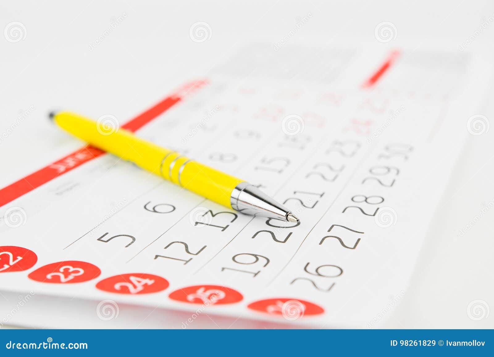 Calendar Sheet and Pen stock image. Image of schedule - 98261829