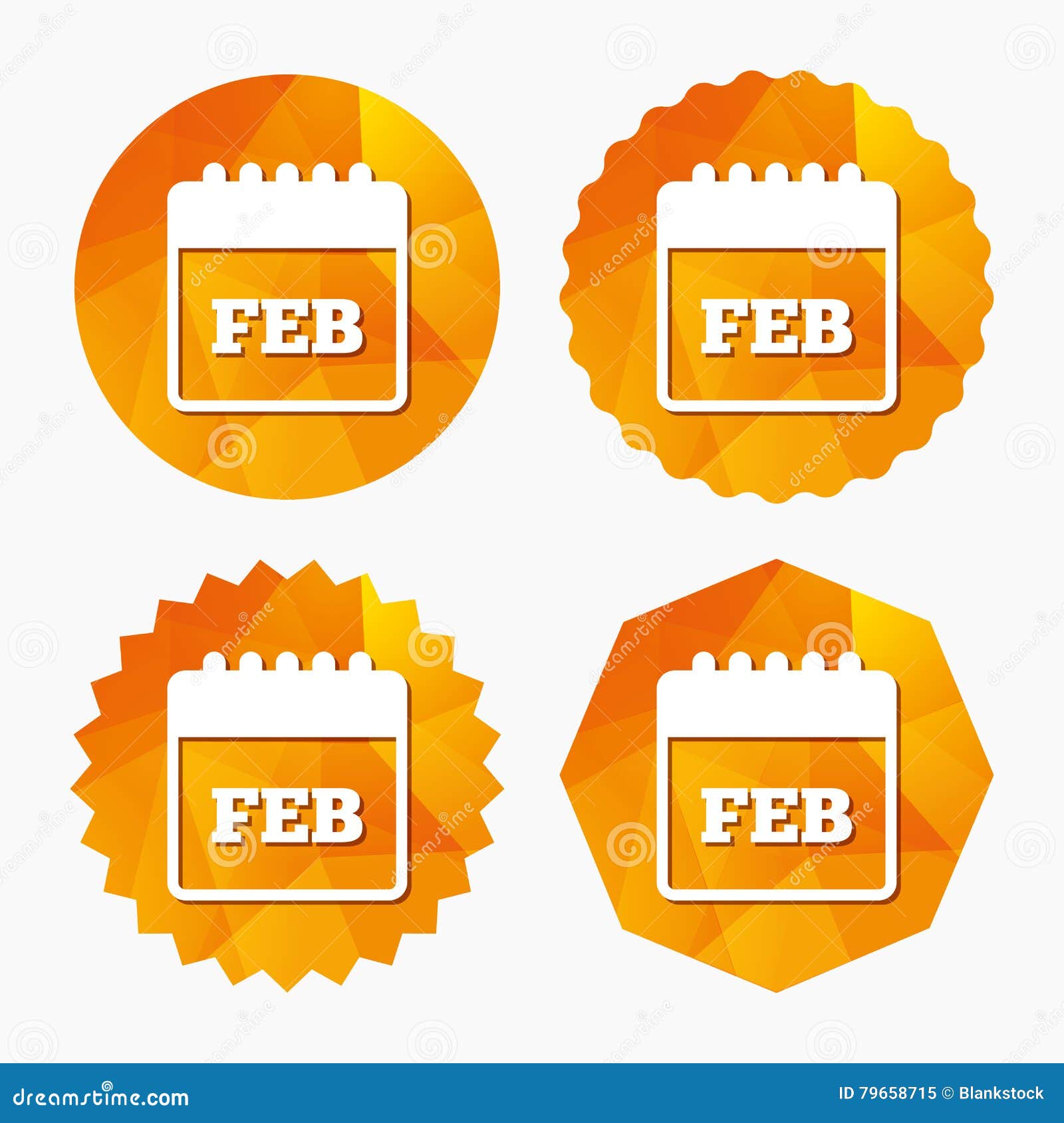 Calendar Sign Icon. February Month Symbol Stock Vector - Illustration ...