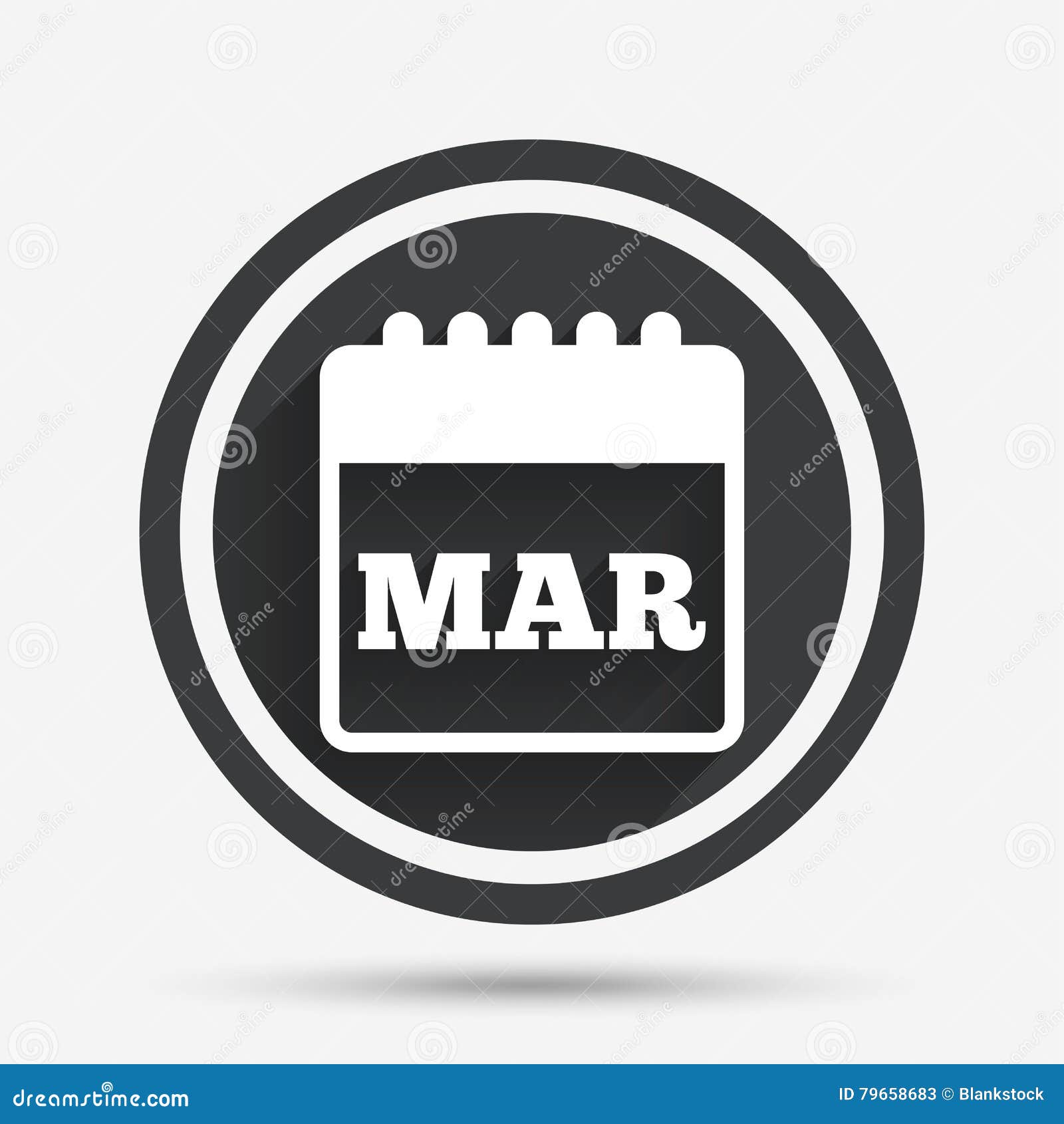 Calendar Sign Icon. March Month Symbol Stock Vector - Illustration of ...