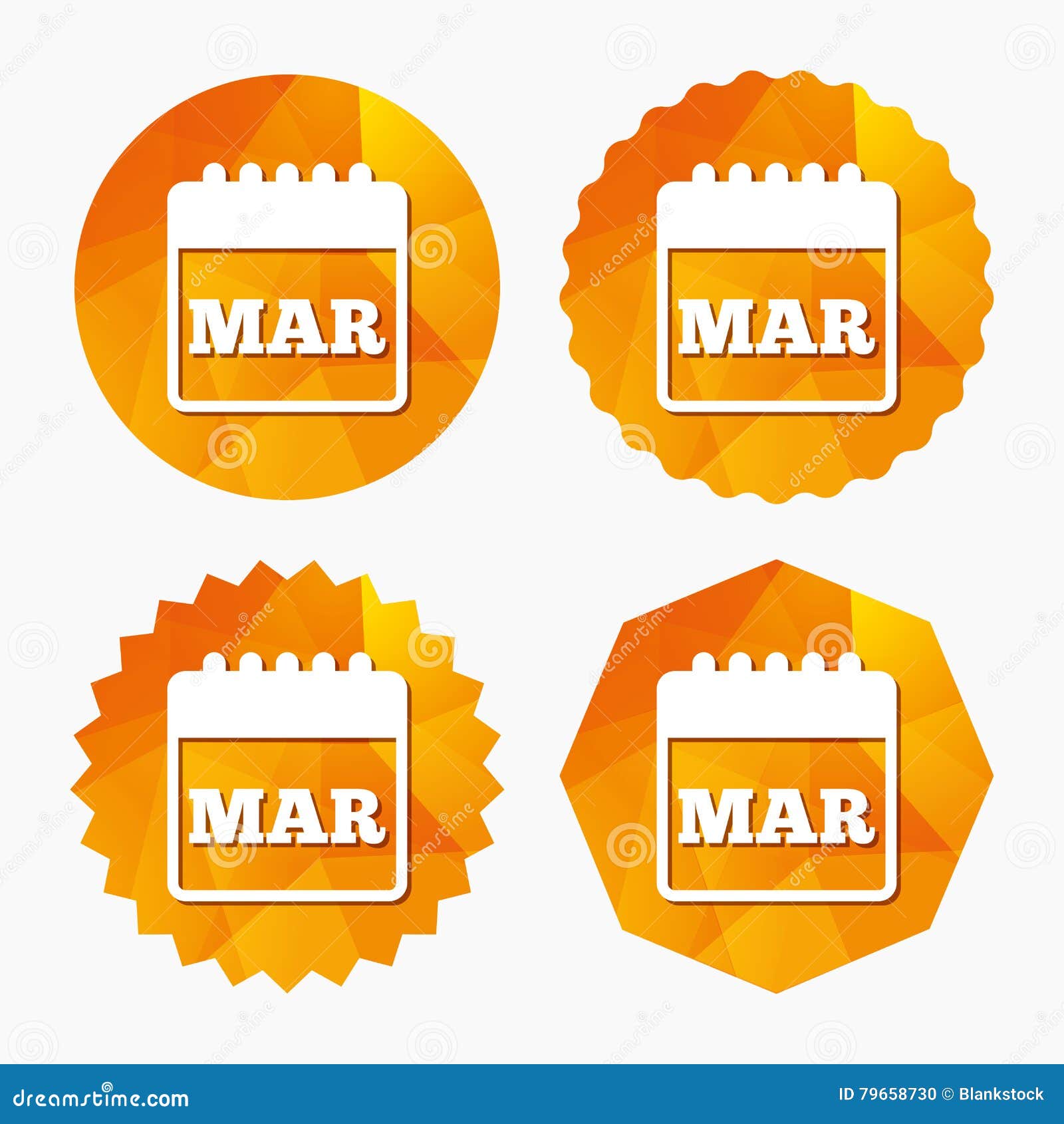 Calendar Sign Icon. March Month Symbol Stock Vector - Illustration of ...