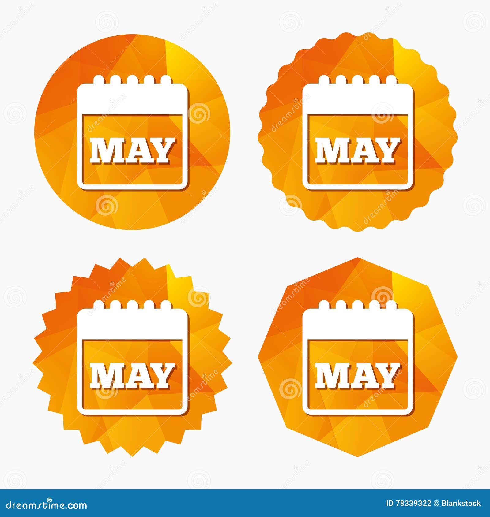 Calendar Sign Icon. May Month Symbol Stock Vector - Illustration of ...