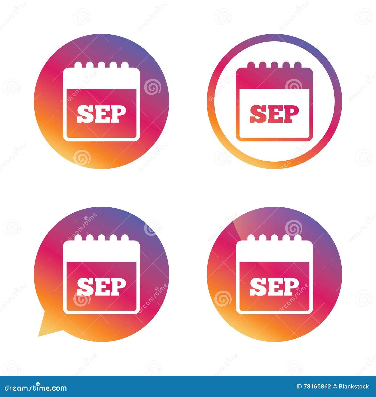 Calendar Sign Icon. September Month Symbol Stock Vector - Illustration ...