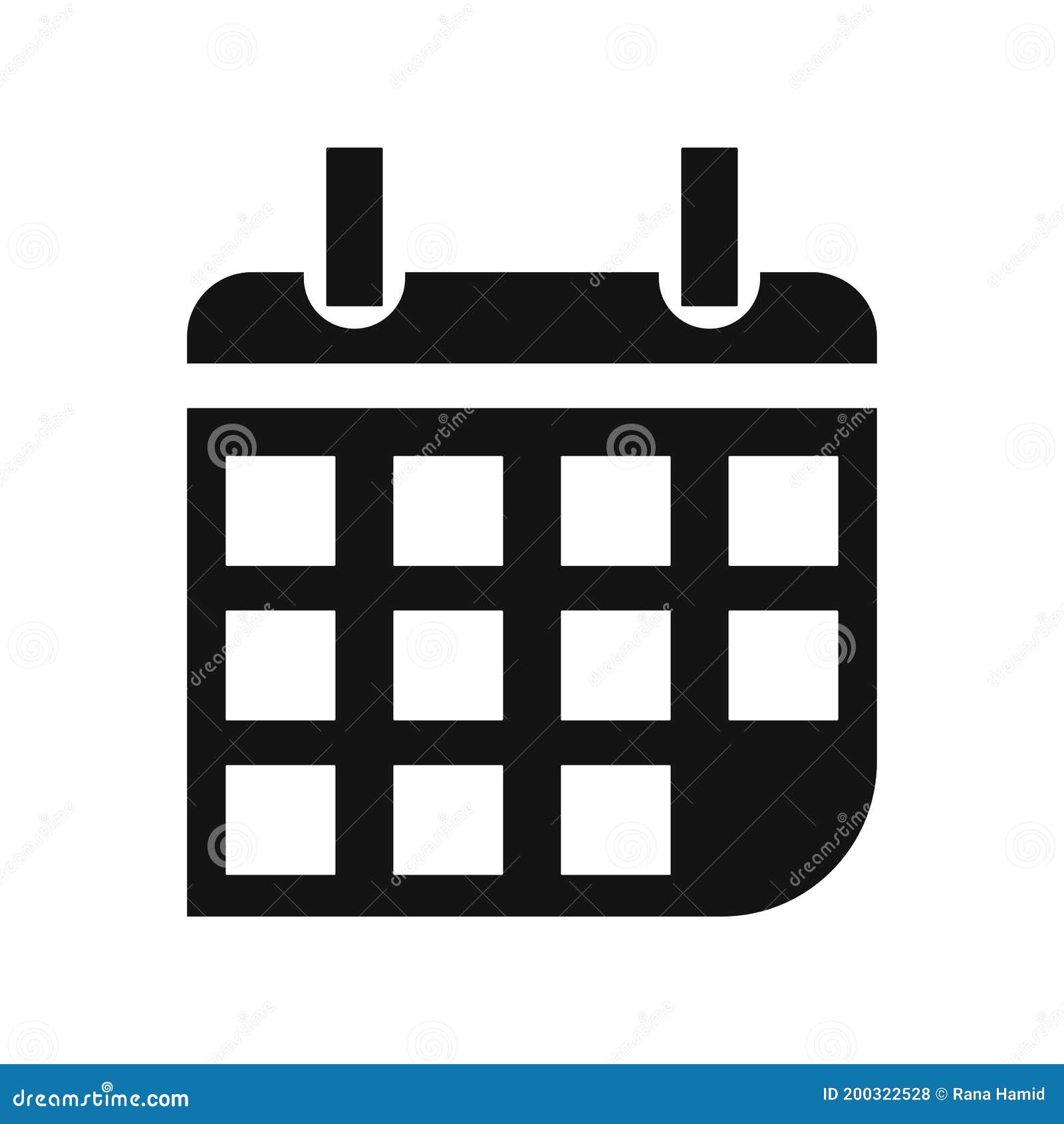 Calendar Sign Trendy Vector Icon Template. Black Isolated Calendar Icon ...