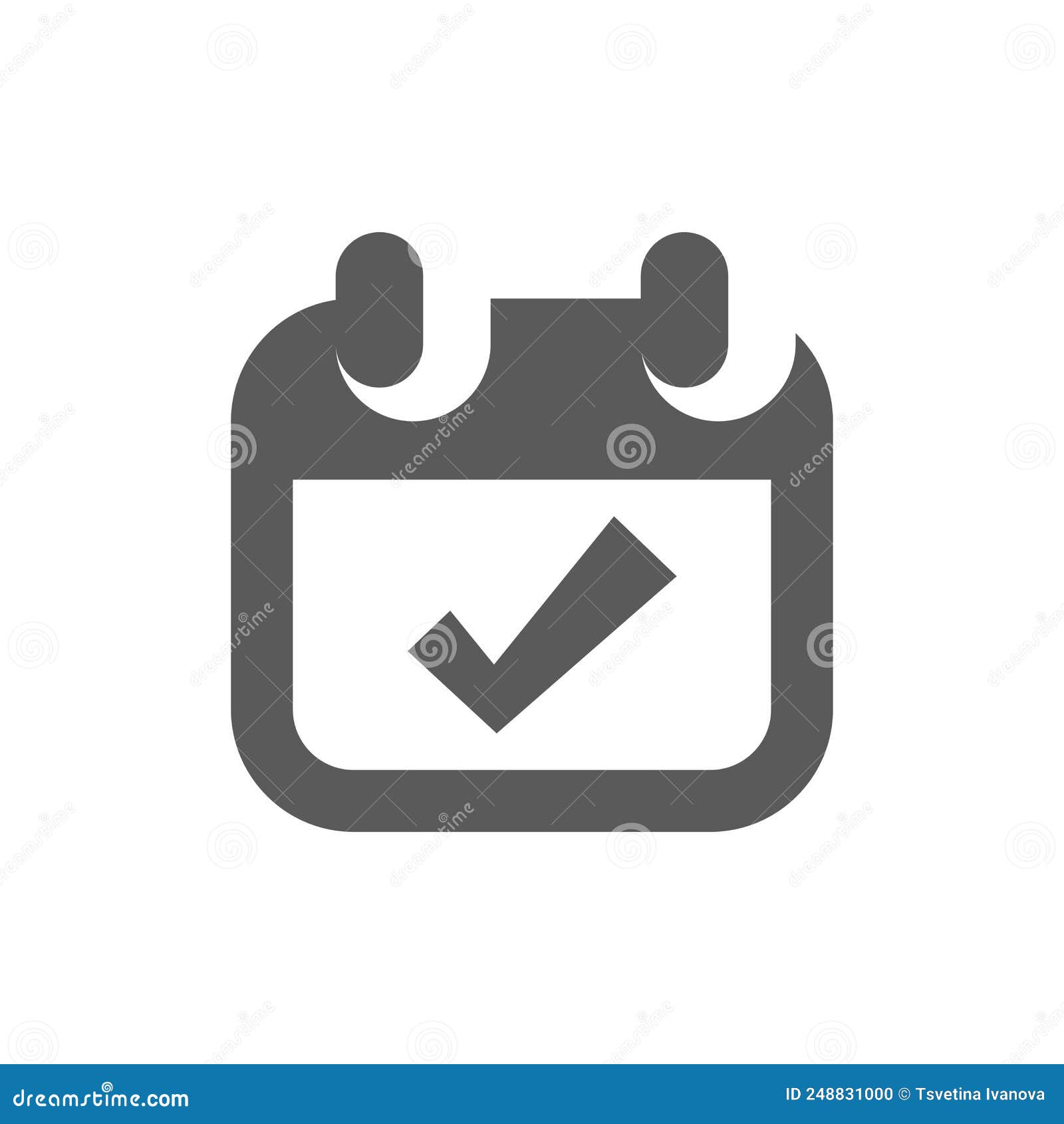 Calendar Simple Black Vector Icon Stock Vector - Illustration of plan ...