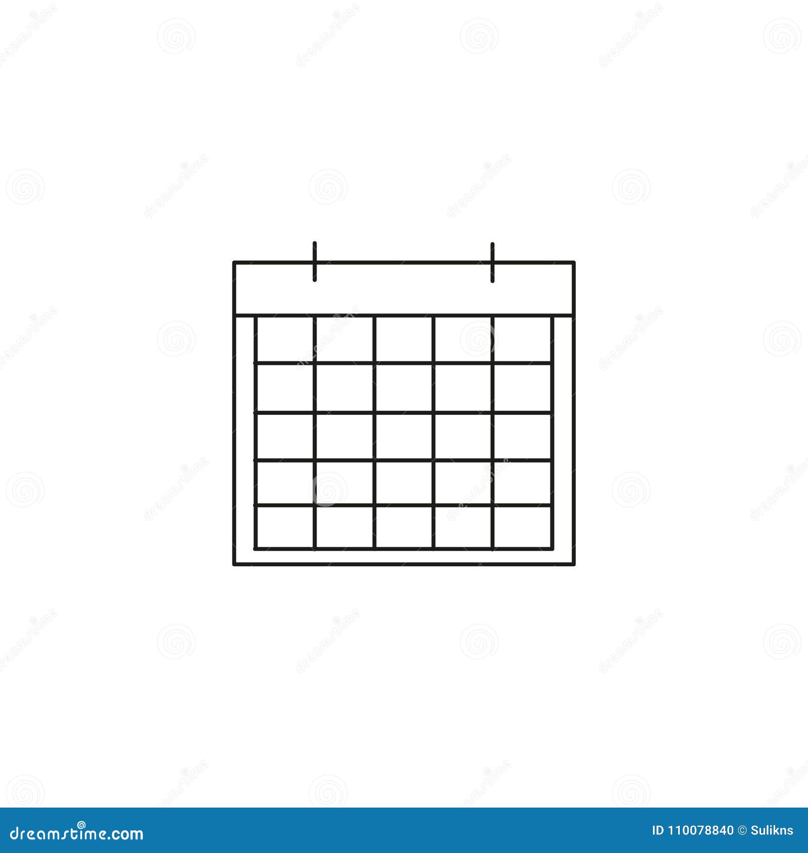 Calendar linear icon stock illustration. Illustration of month - 110078840