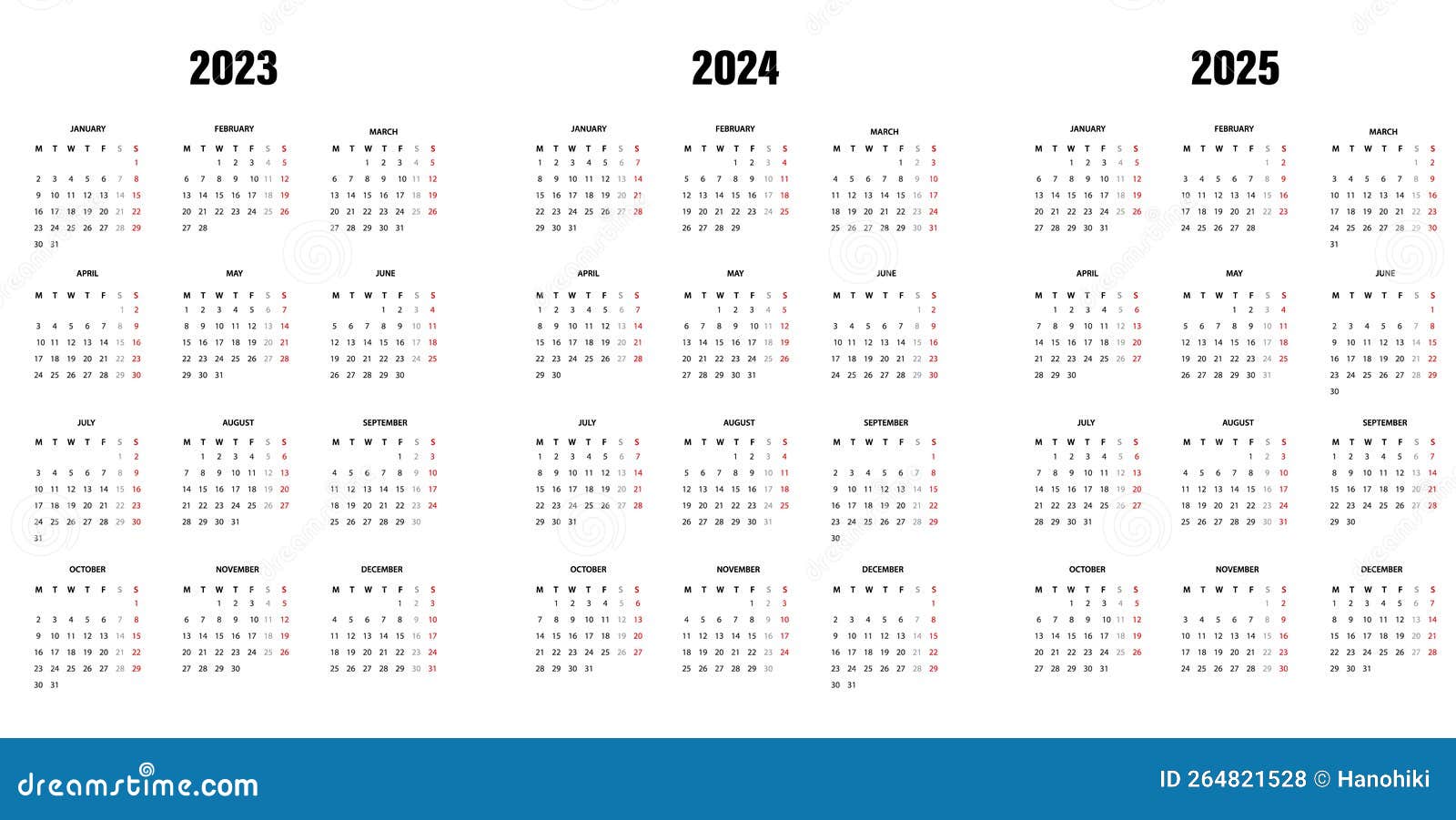 2025 Simple Horizontal Pocket Calendar Grid Template Isolated On White ...