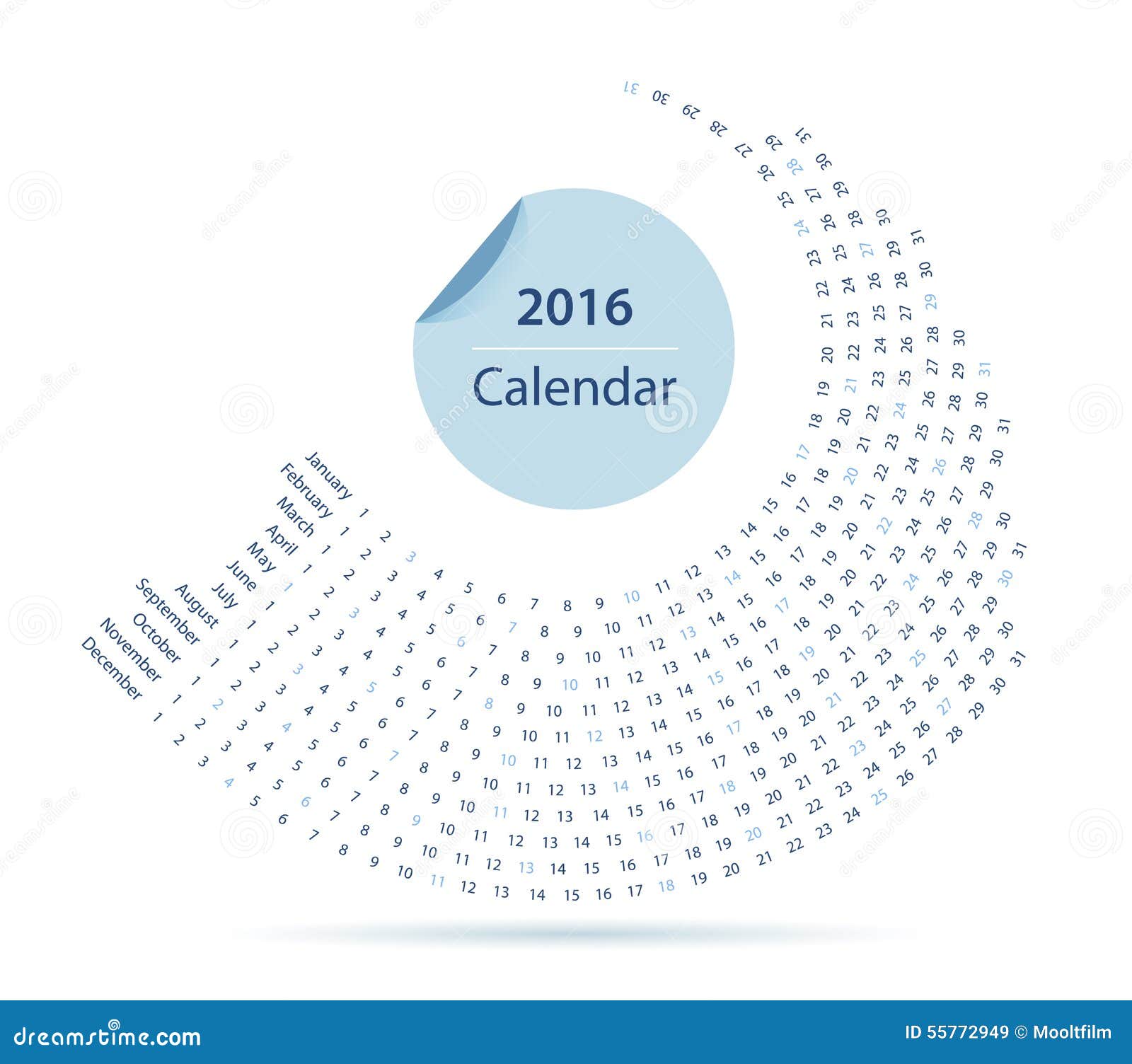 The 2016 calendar stock vector. Illustration of green - 55772949