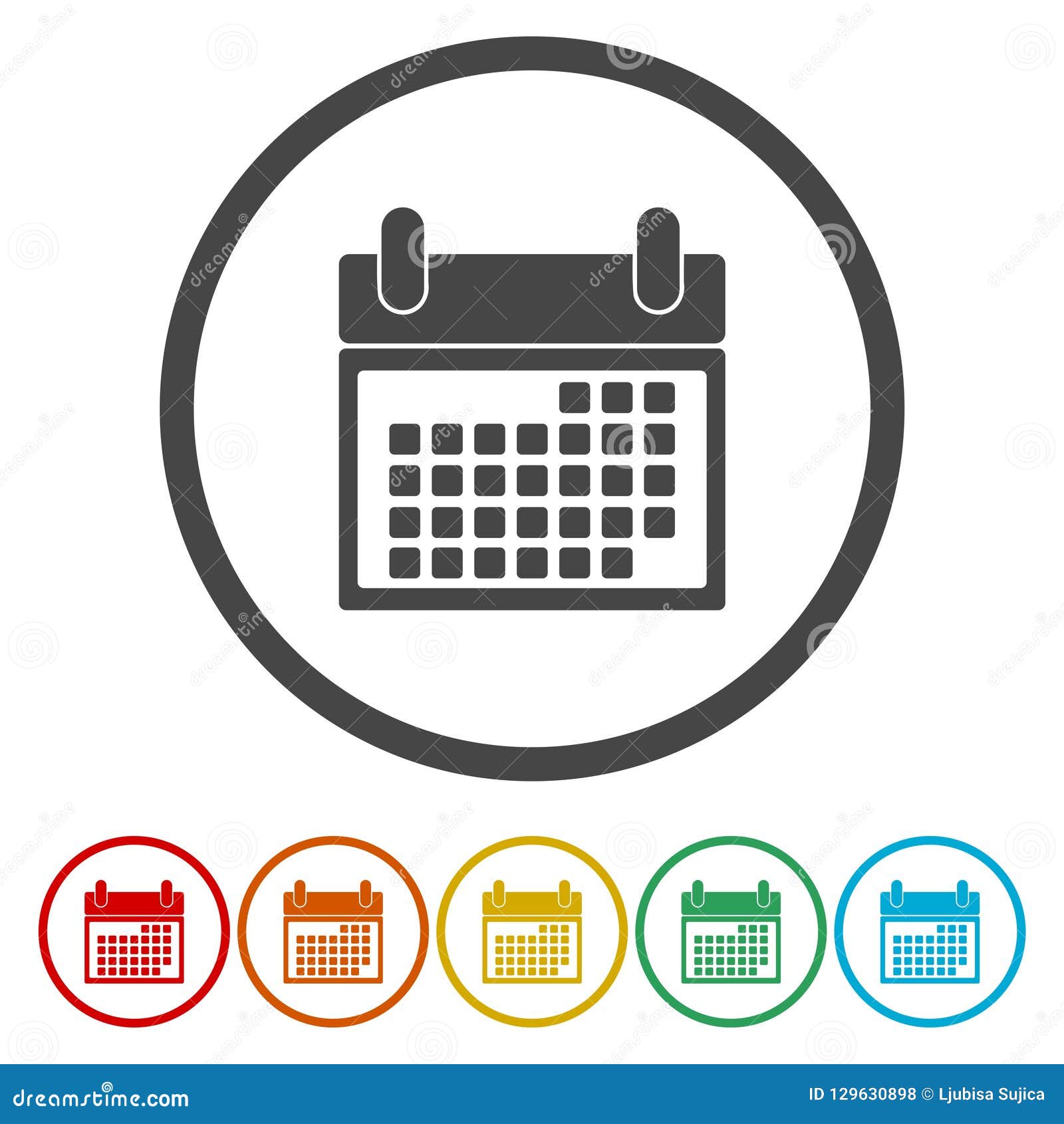 Calendar. Single Flat Icon on the Circle. Vector Illustration Stock ...