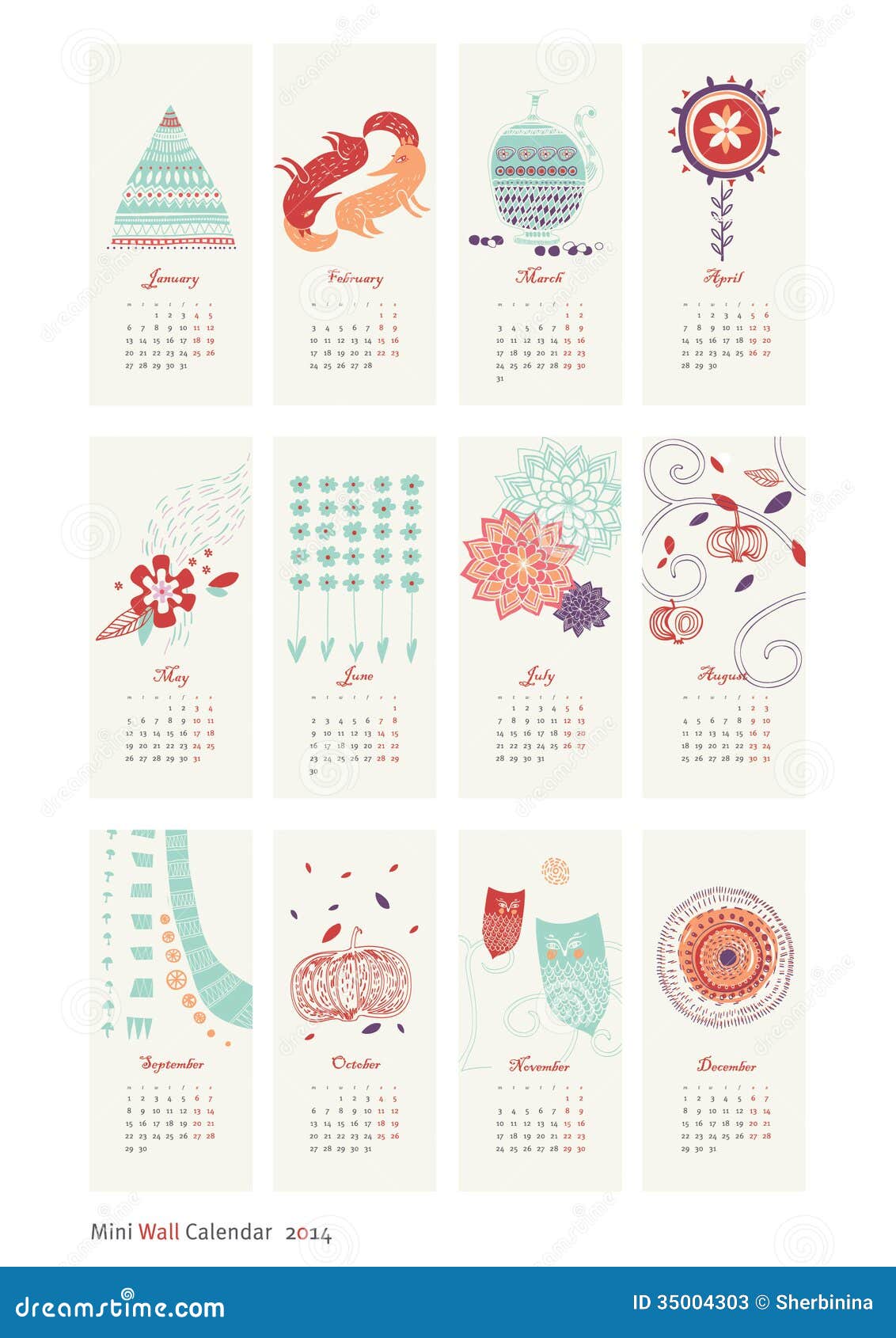 Calendar 2014 stock illustration. Illustration of company - 35004303