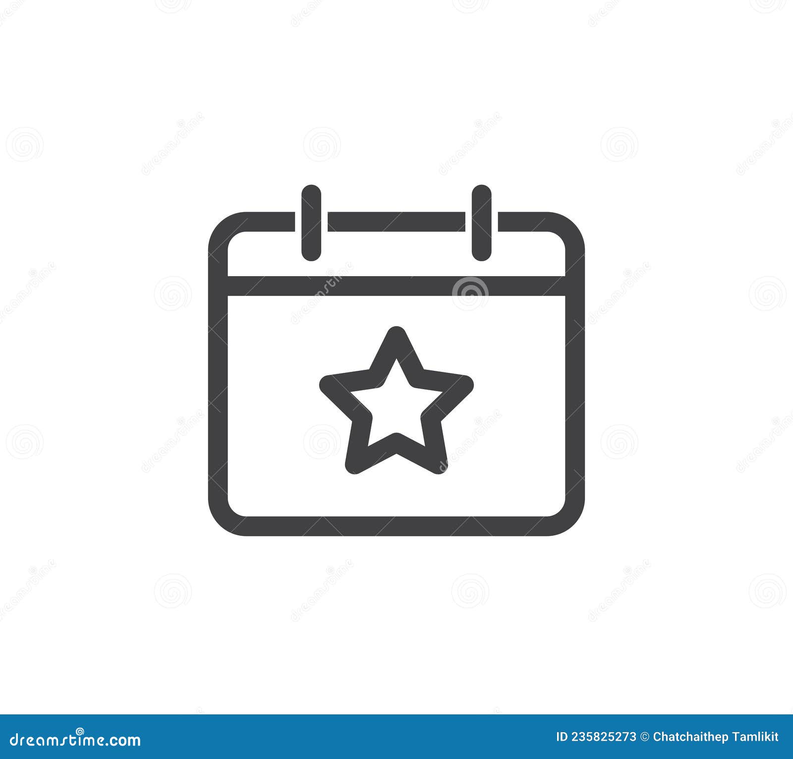 Calendar with Star Icon. Schedule Icon Isolated on White Background ...