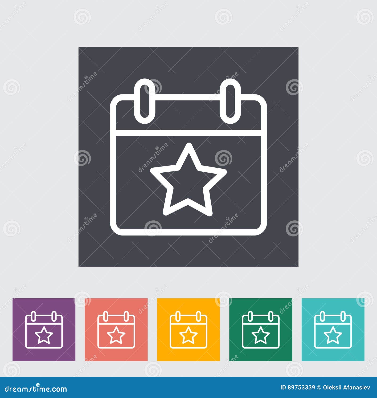 Calendar with star stock vector. Illustration of shape - 89753339