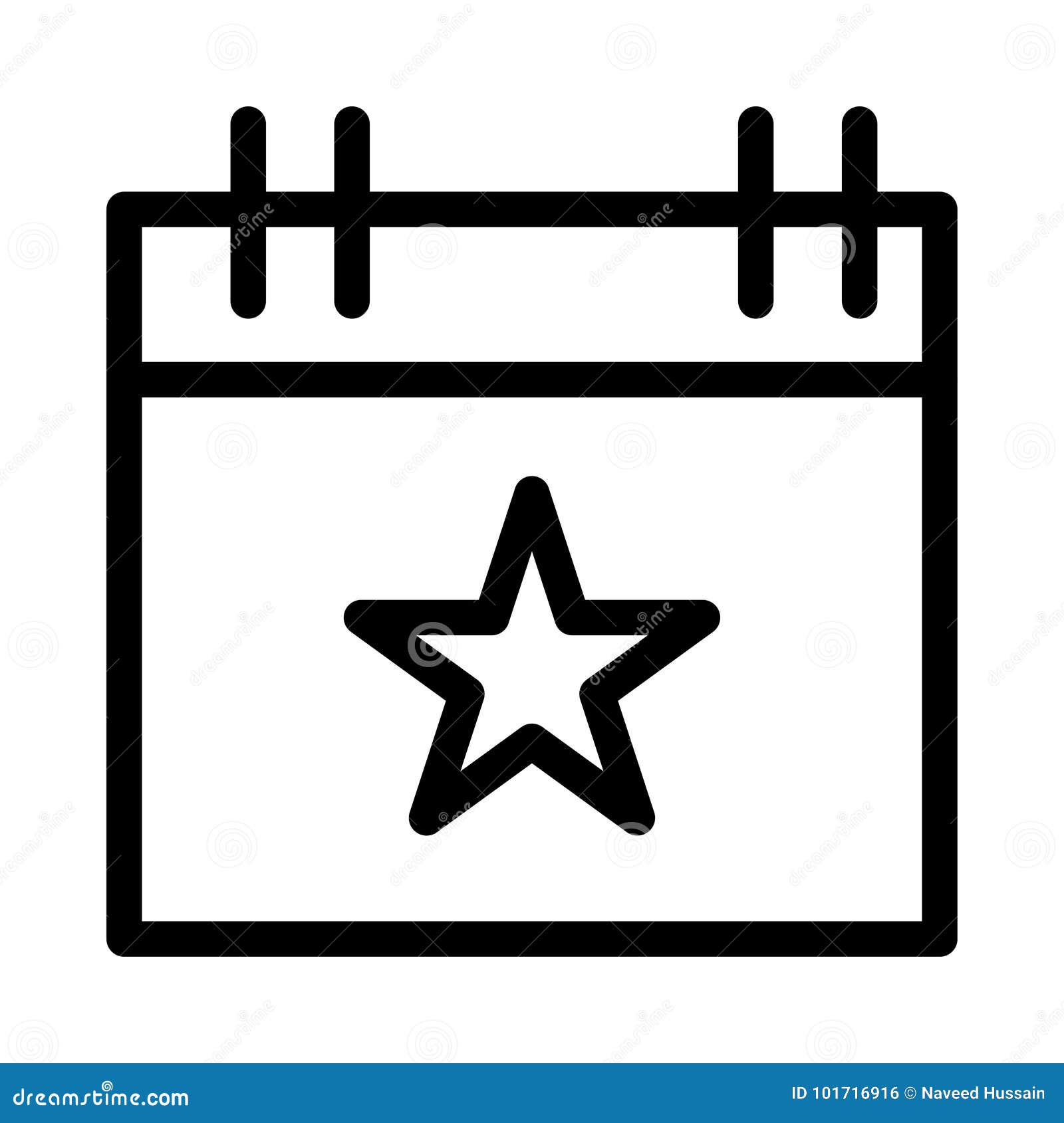 CALENDAR STAR icon stock illustration. Illustration of time - 101716916