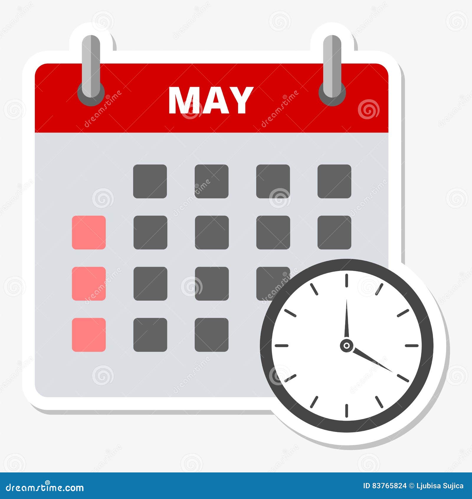 Calendar Sticker May, Meeting Deadlines Sticker Stock Vector ...