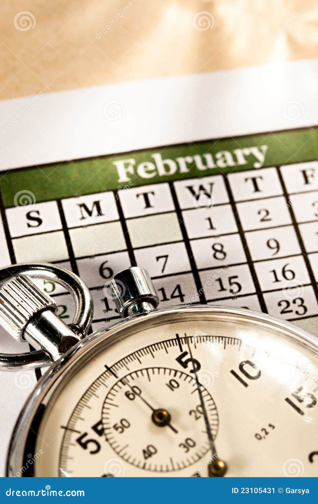 Calendar and stopwatch stock image. Image of tracking - 23105431