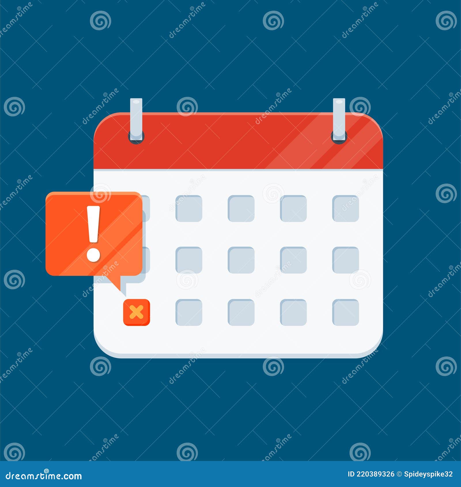 A Calendar Symbol with a Notification Mark on it. Isolated Vector ...