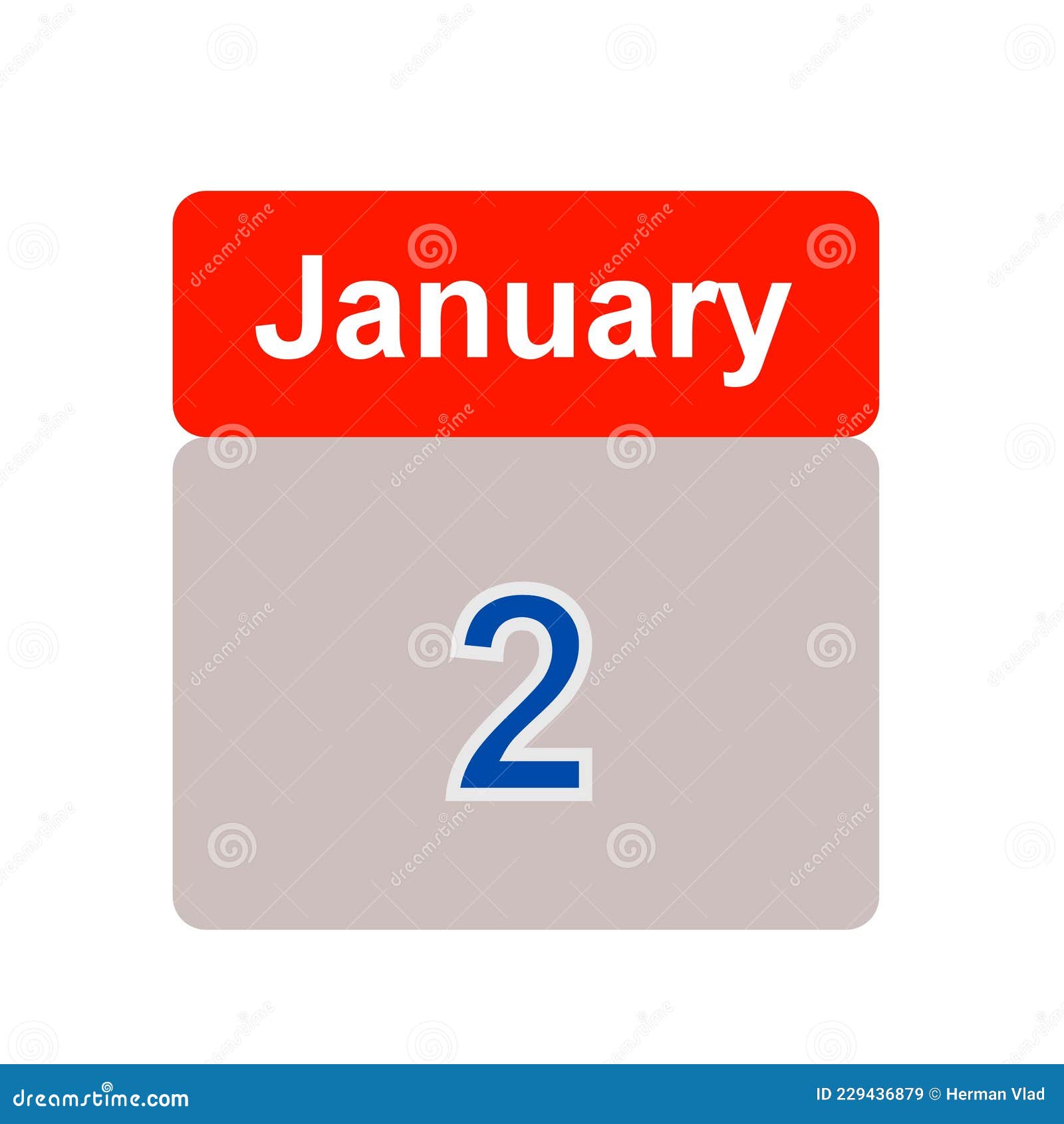 Calendar Tab Dated January 2nd - Illustration Stock Illustration ...