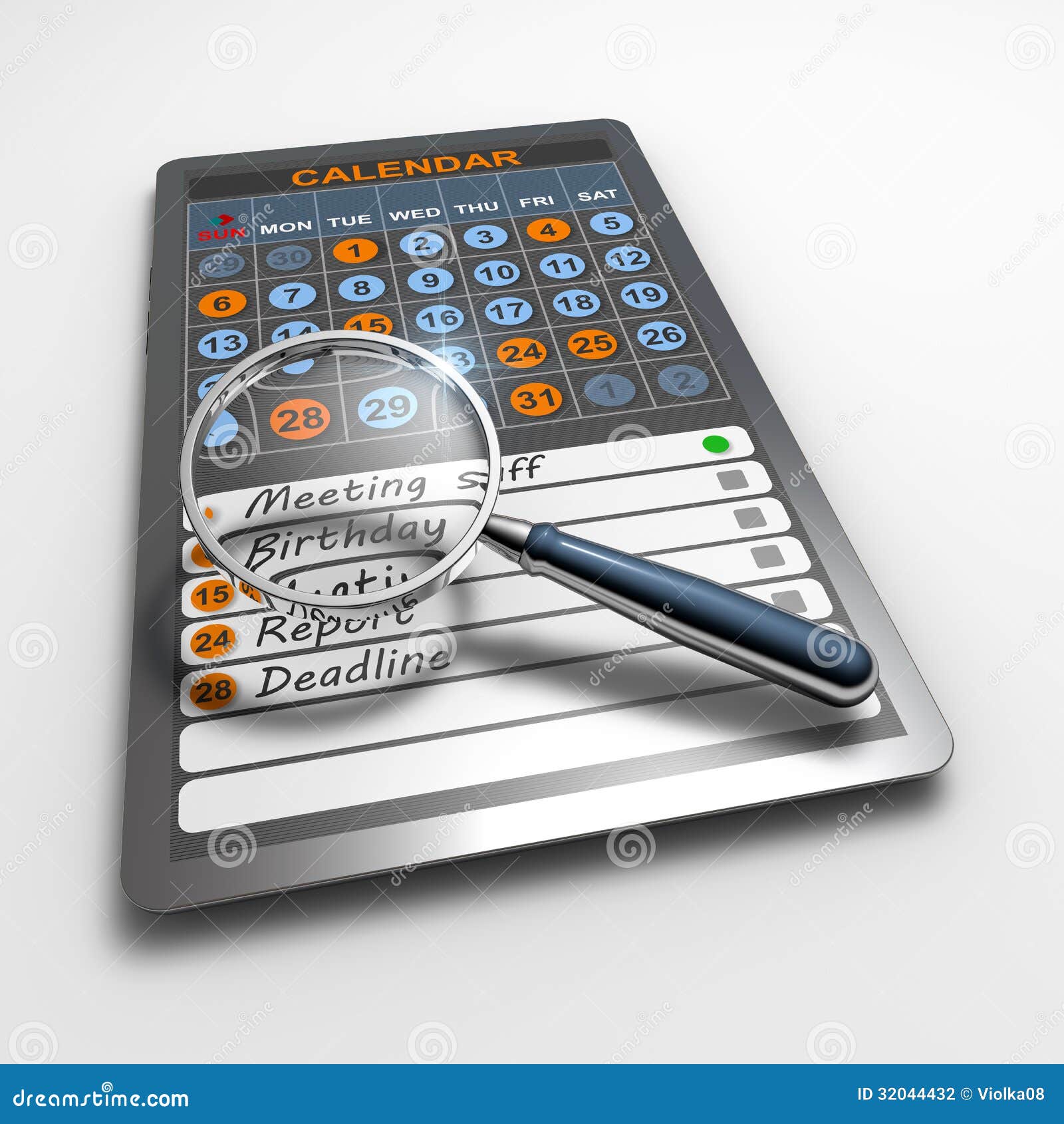 Calendar on Tablet Computer Stock Illustration - Illustration of ...