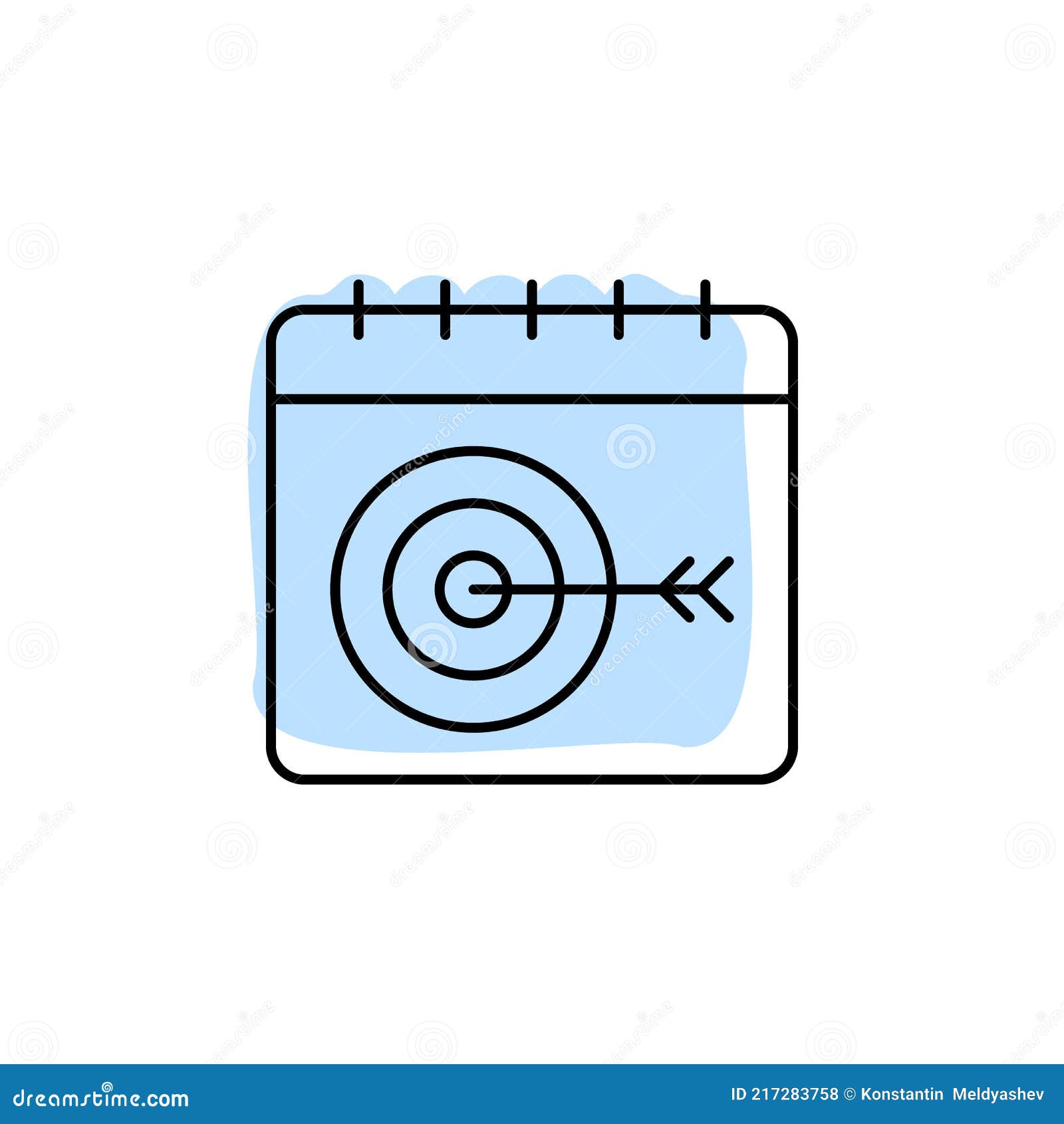 Calendar, Target with Color Shadow Vector Icon in Calendar Set Stock ...