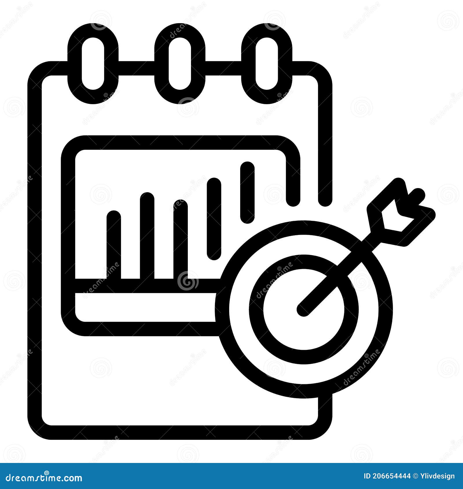 Calendar Target Credibility Icon, Outline Style Stock Illustration ...