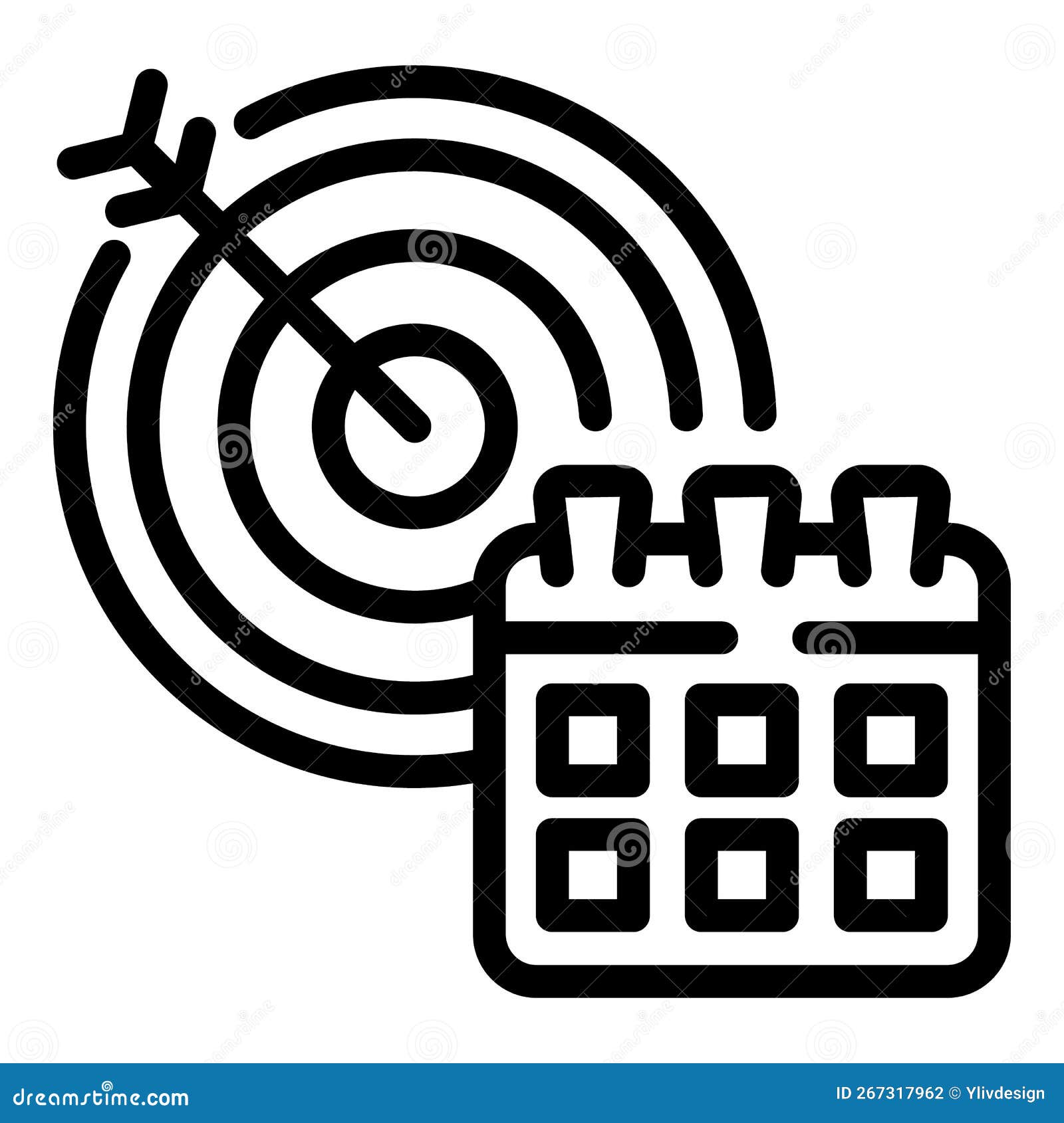 Calendar Target Icon Outline Vector. Business Point Stock Vector ...