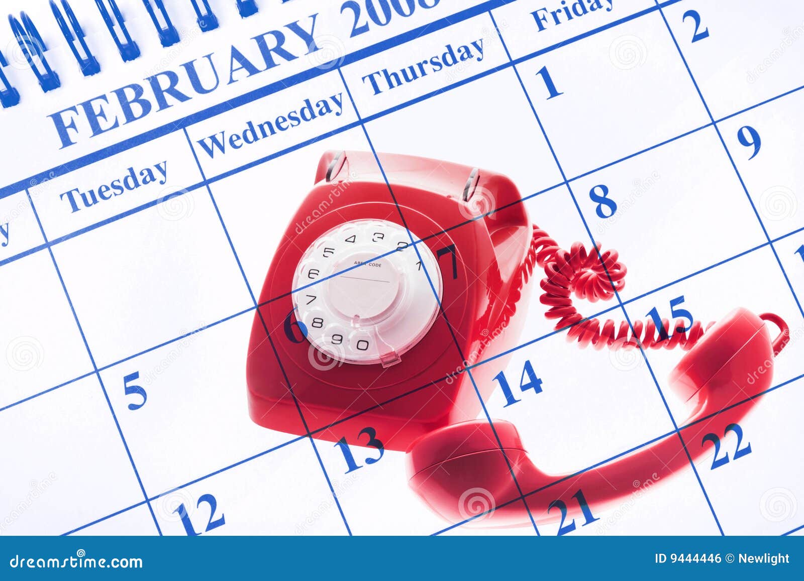 Calendar and Telephone stock photo. Image of receiver - 9444446