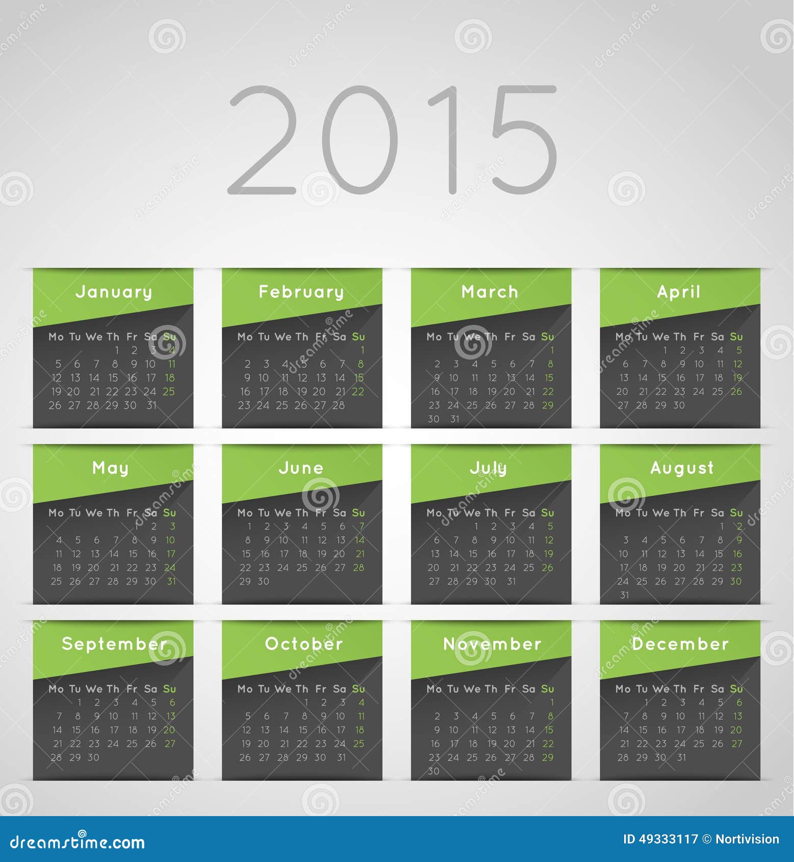 Calendar template stock vector. Illustration of abstract - 49333117