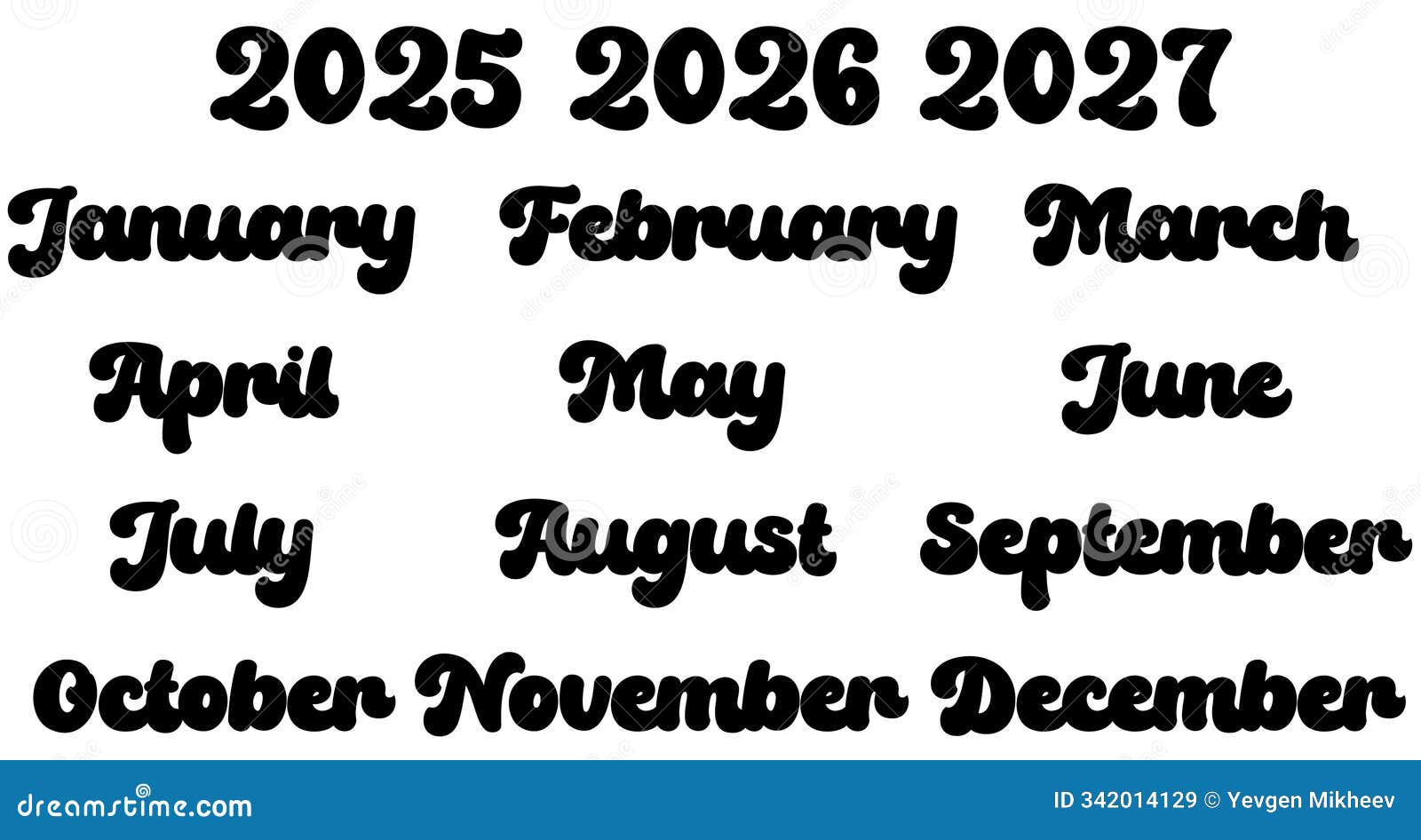 Months Names Line Cursive Calligraphy Set Calendar Continuous ... Months Names Line Cursive Calligraphy Set Calendar Continuous ...