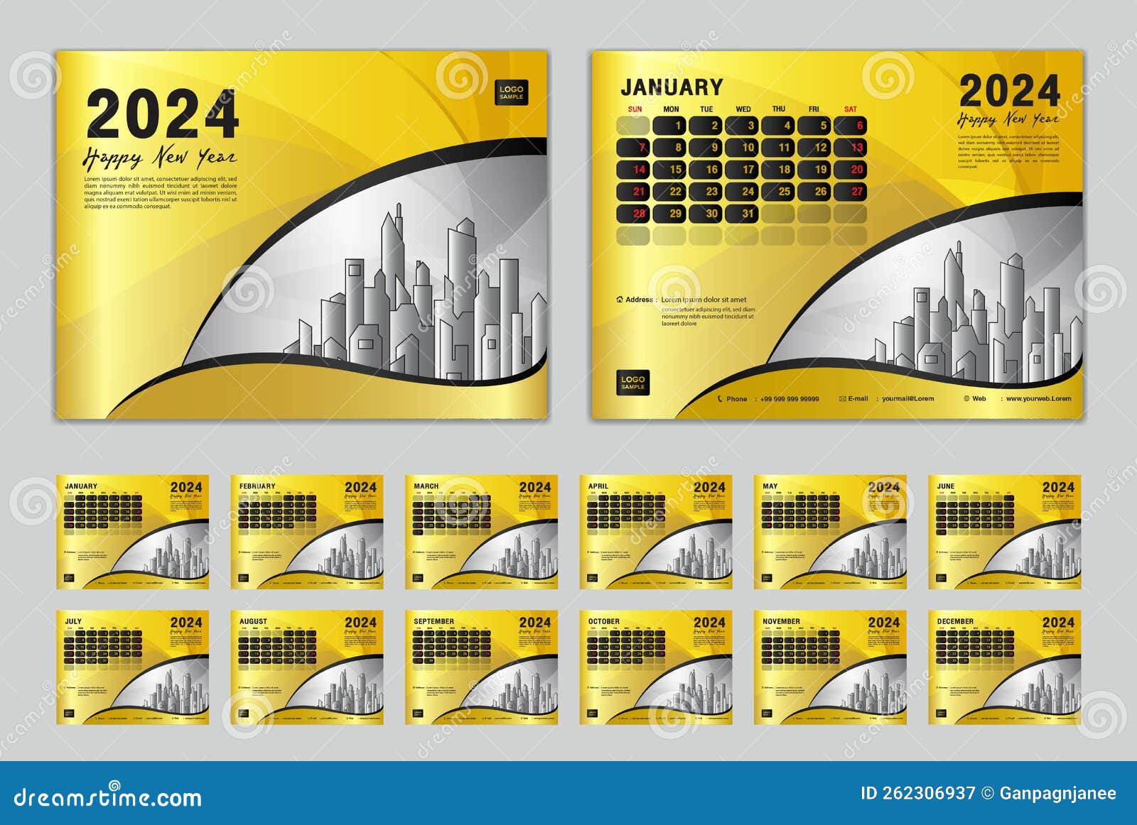 Calendar 2024 Template Set Vector, Week Starts Sunday, Set of 12 Month ... Calendar 2024 Template Set Vector, Week Starts Sunday, Set of 12 Month ...