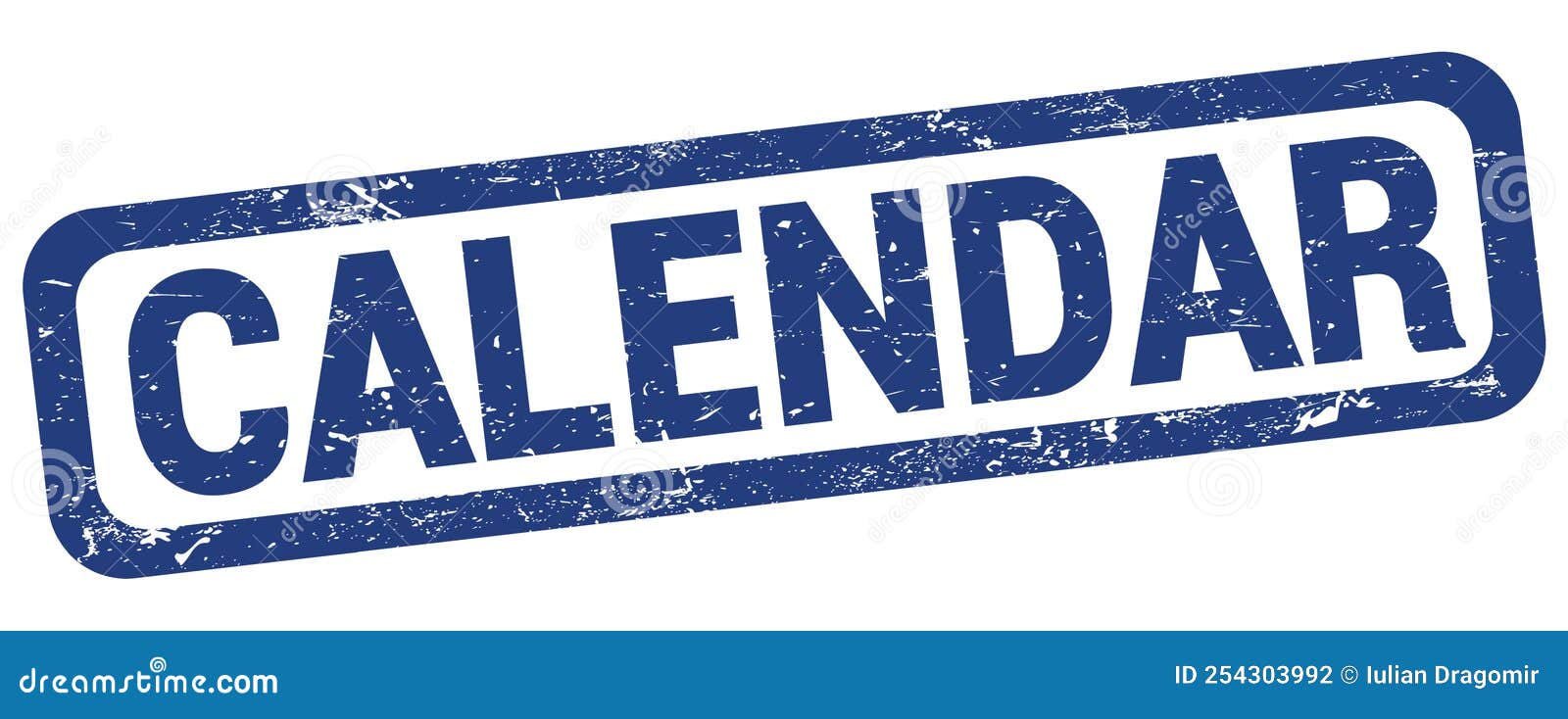 CALENDAR Text Written on Blue Rectangle Stamp Stock Illustration ...
