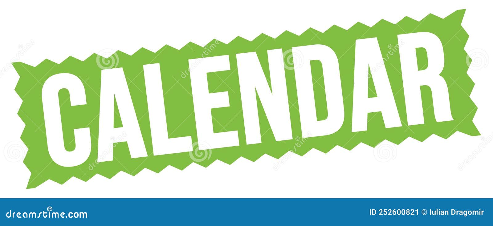 CALENDAR Text Written on Green Stamp Sign Stock Illustration ...
