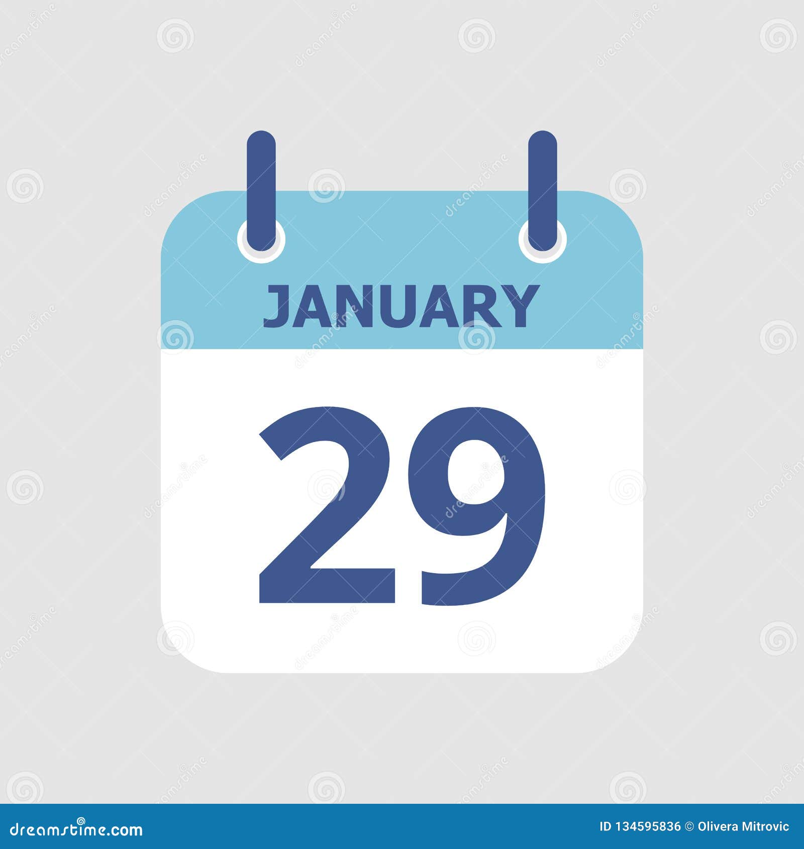 Calendar 29th of January stock vector. Illustration of info - 134595836