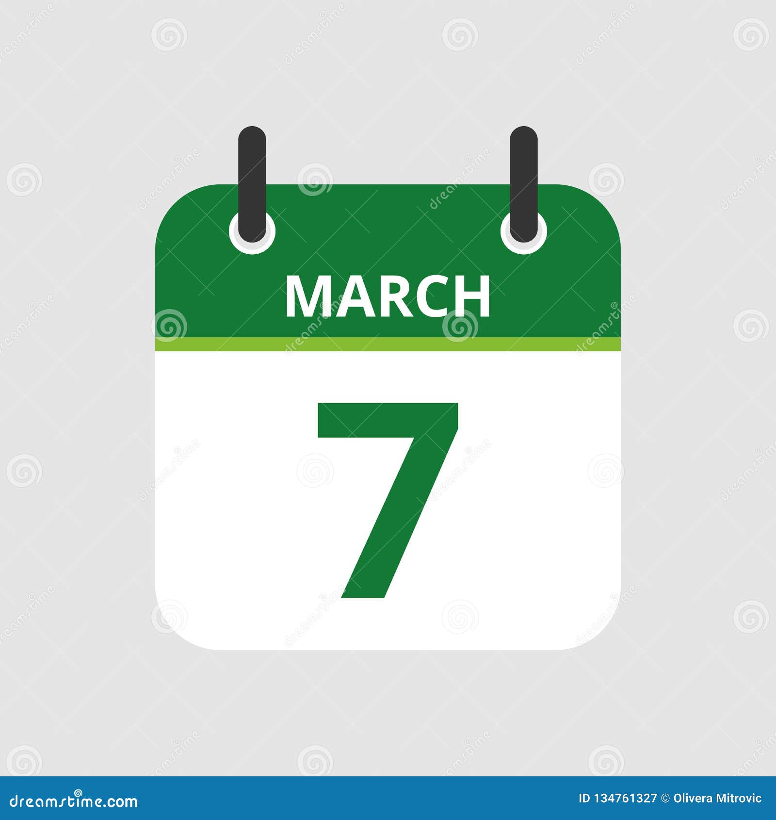 Calendar 7th of March stock vector. Illustration of appointment - 134761327