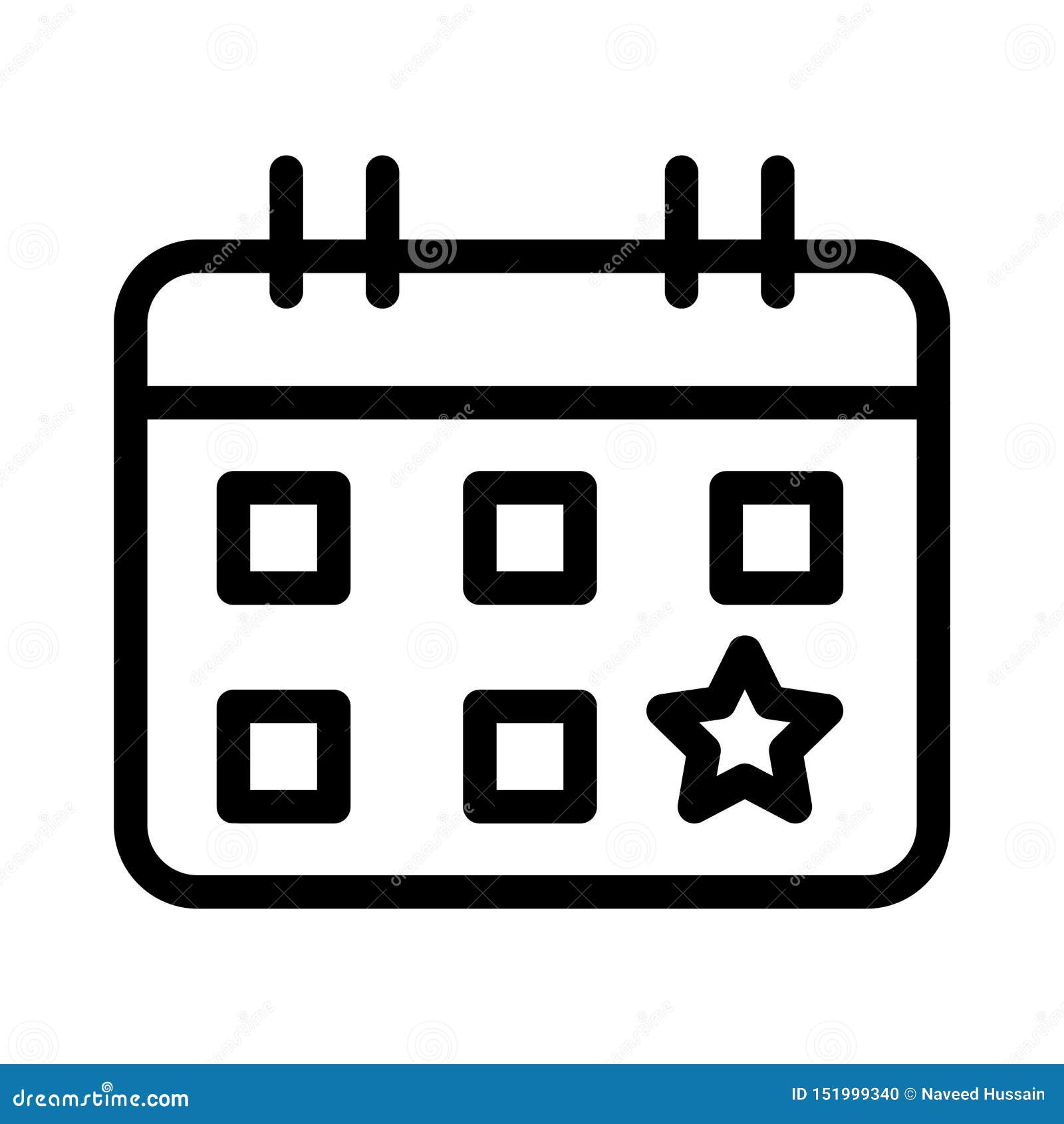 Calendar Thin Line Vector Icon Stock Vector - Illustration of apps ...