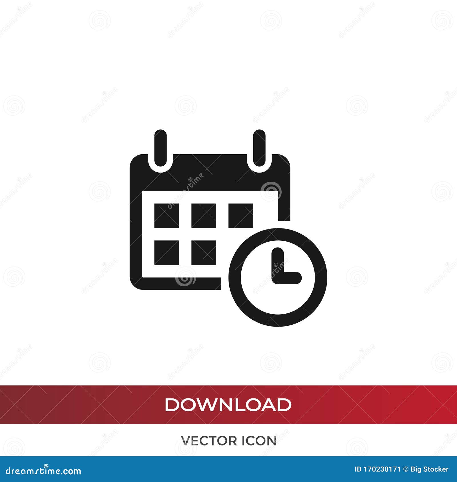 Calendar and Time Icon in Modern Design Style for Web Site and Mobile ...