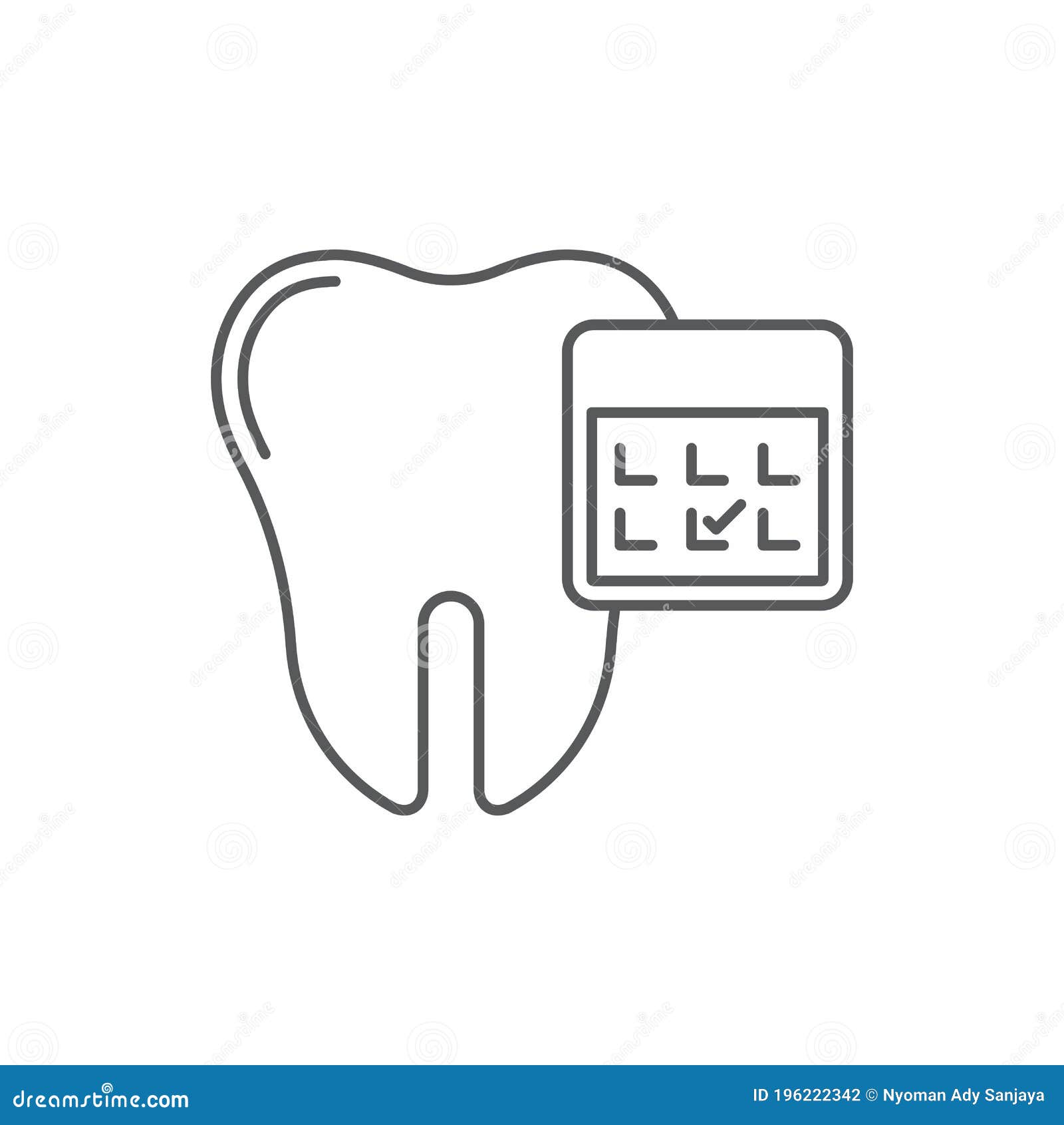 Calendar with Tooth Vector Icon Symbol Isolated on White Background ...