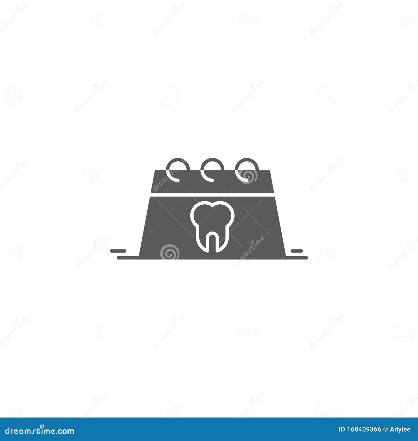 Calendar with Tooth Vector Icon Symbol Isolated on White Background ...