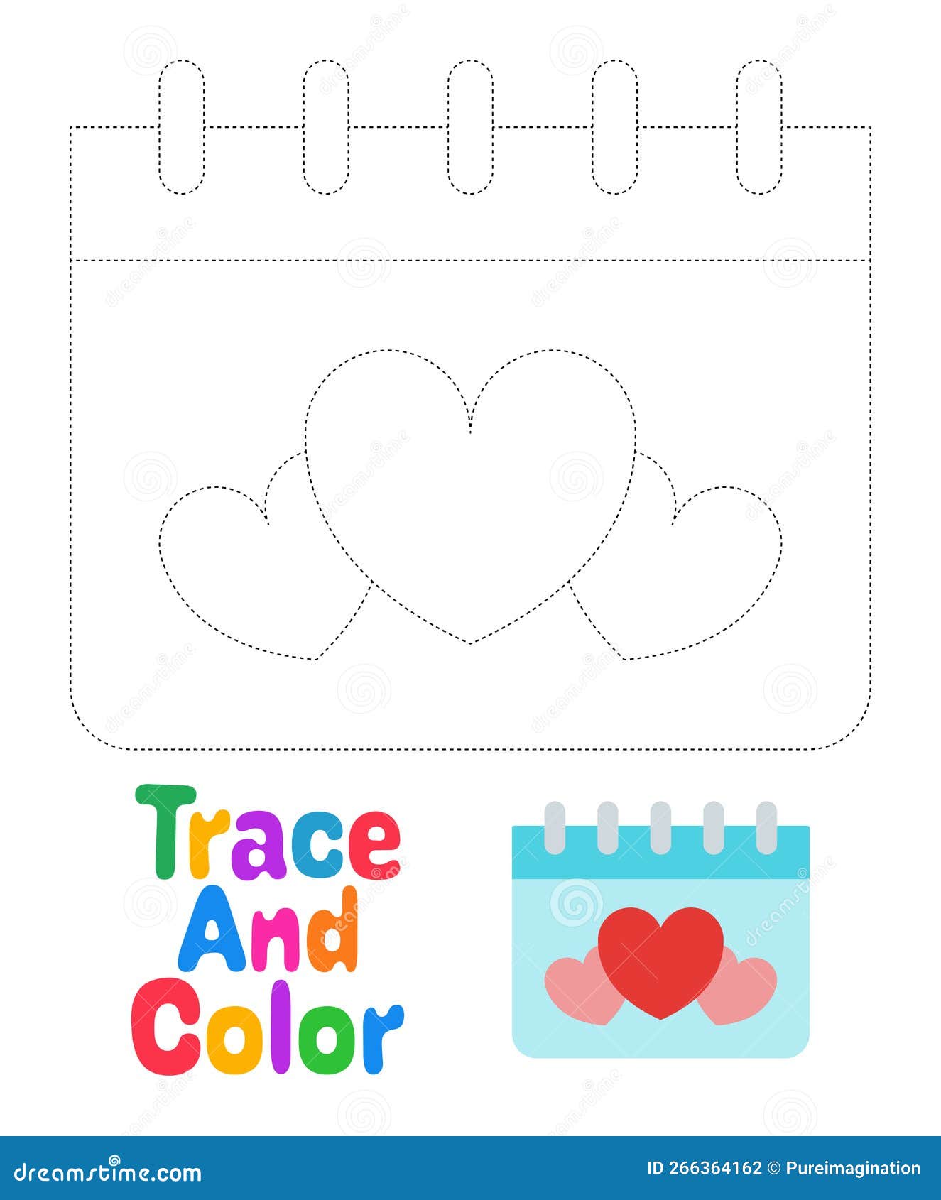 Calendar Tracing Worksheet for Kids Stock Vector - Illustration of kids ...