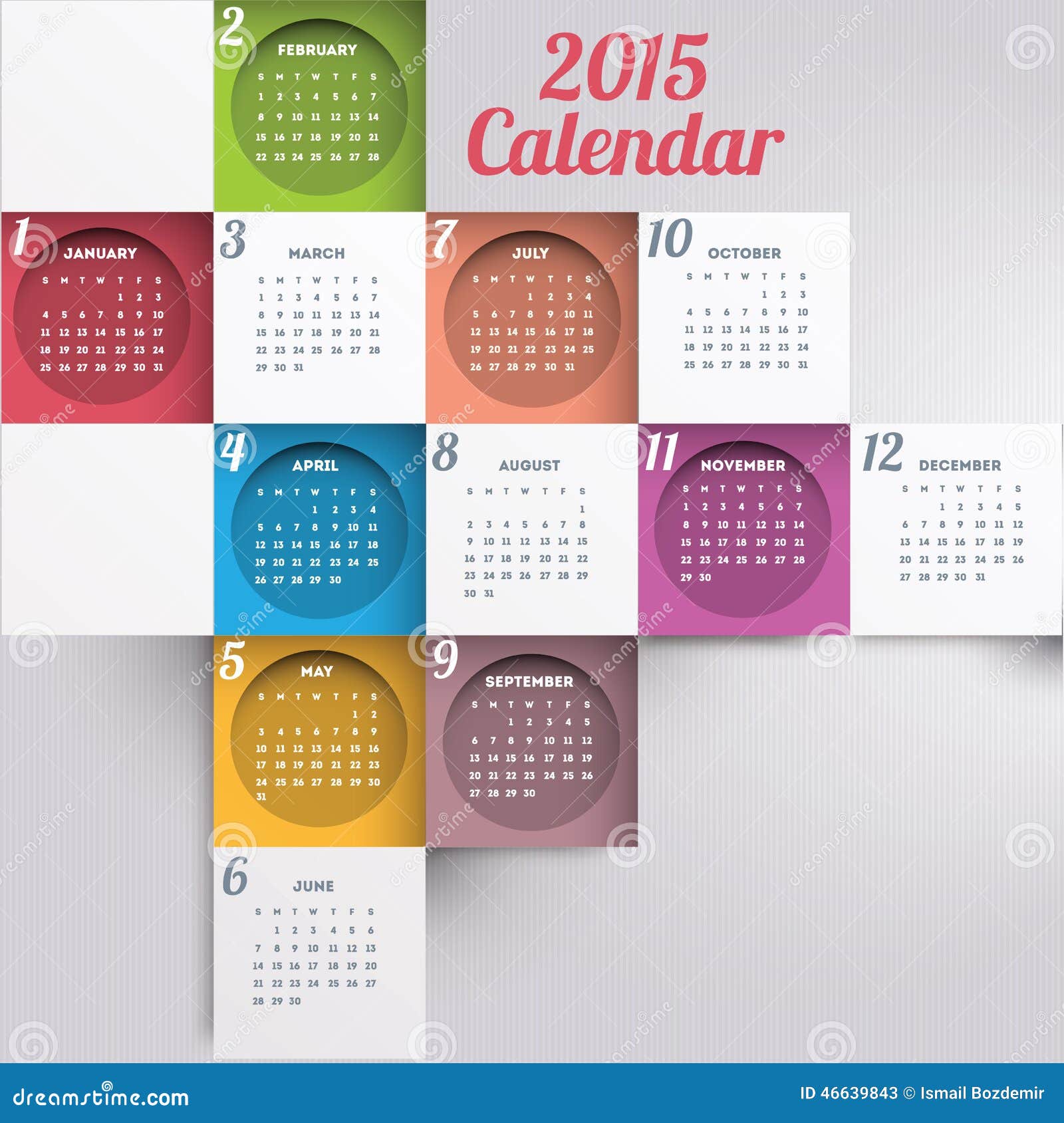 Calendar 2015 stock illustration. Illustration of number - 46639843