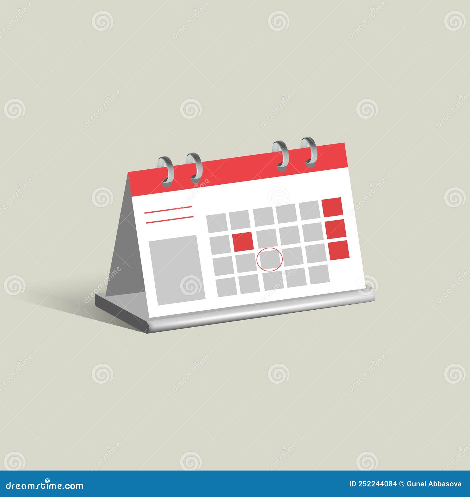 Calendar Vector 3d Icon. Calendar 3d Illustration Stock Vector ...