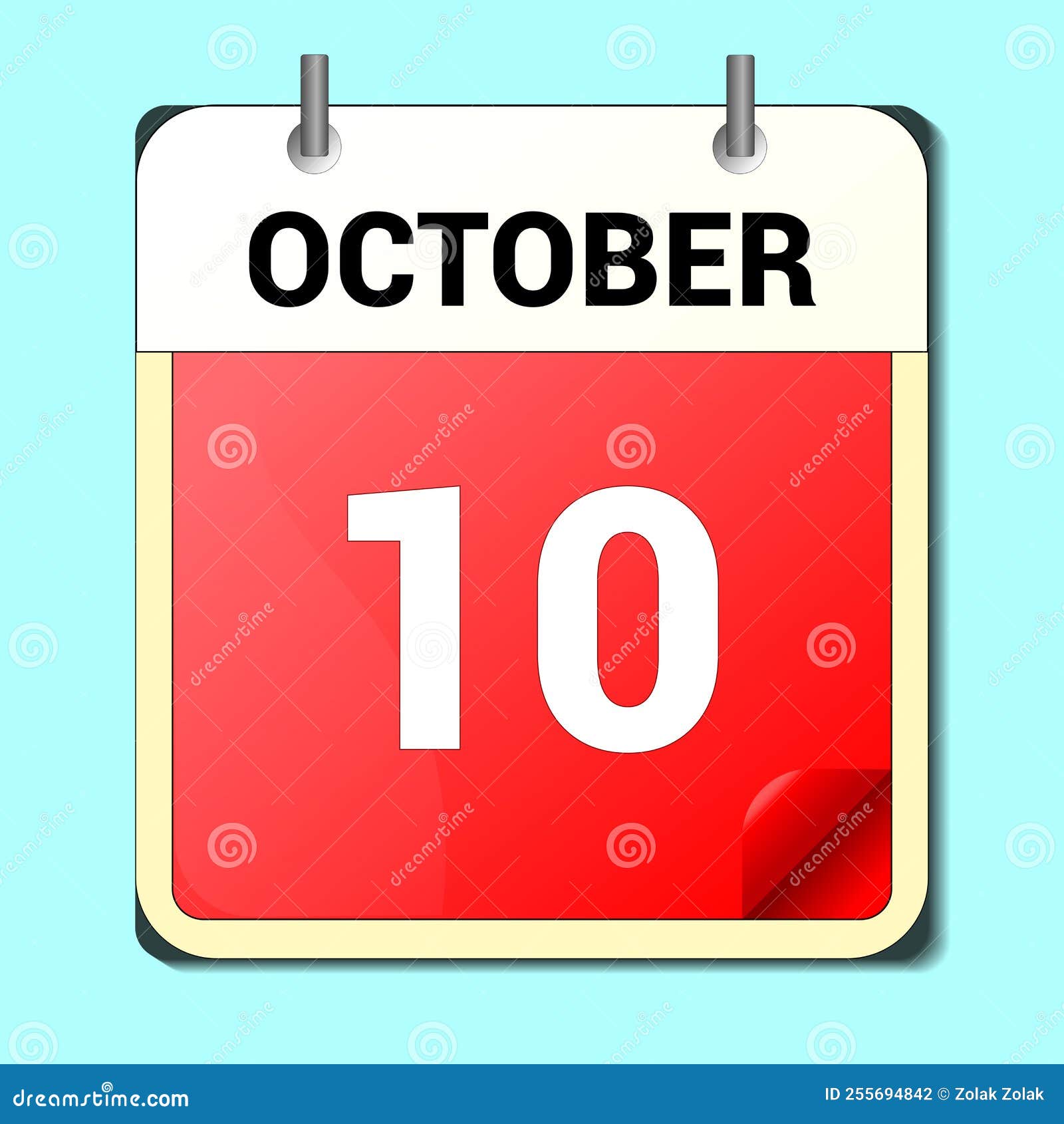 Day on the Calendar, Vector Image Format, October 9 Stock Vector ...